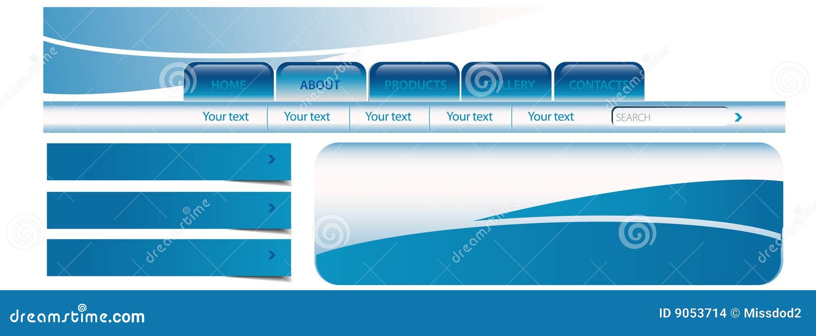 Aqua site template stock vector. Illustration of sidebar - 9053714