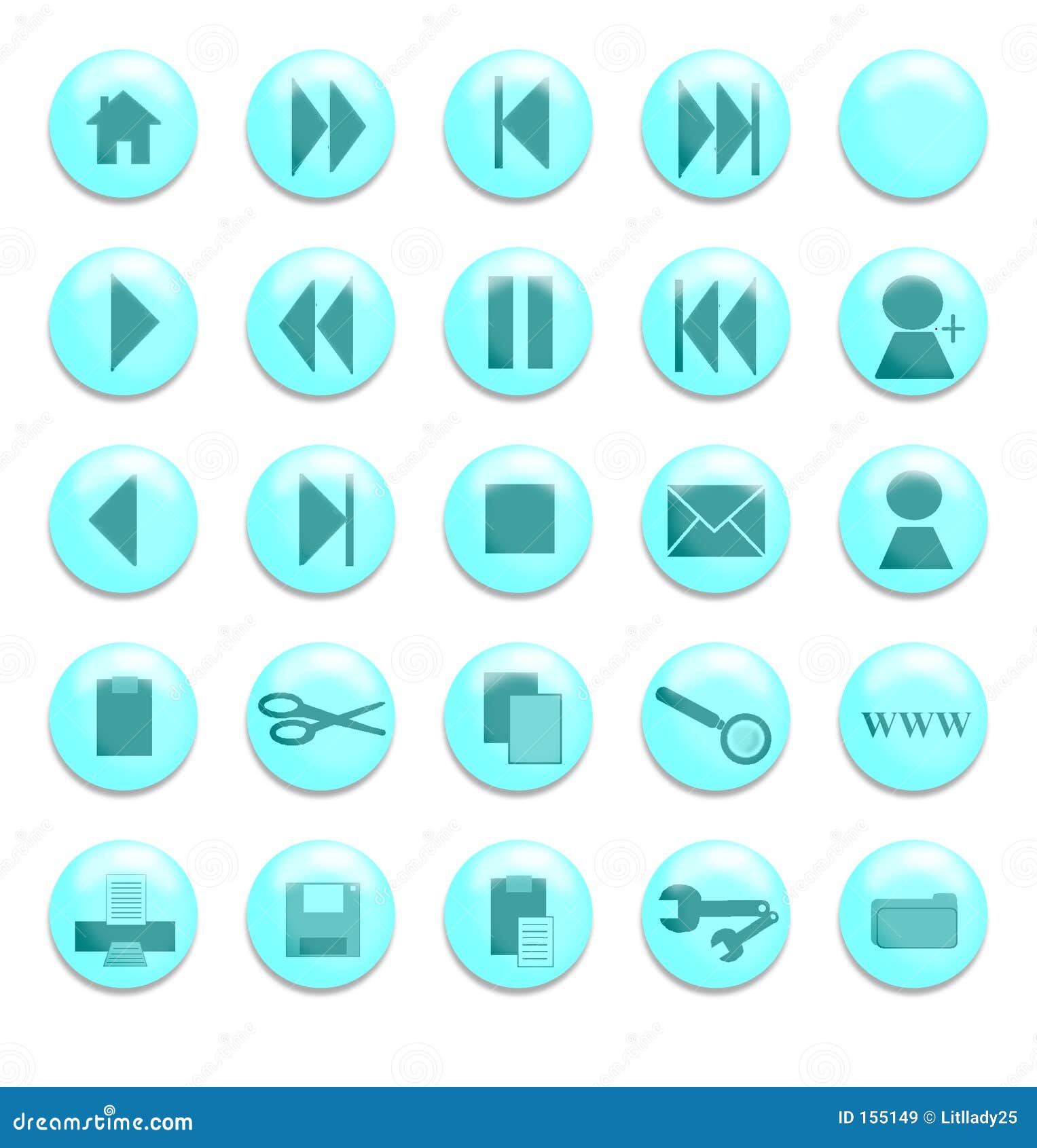 Aqua Website Buttons stock illustration. Illustration of website - 155149
