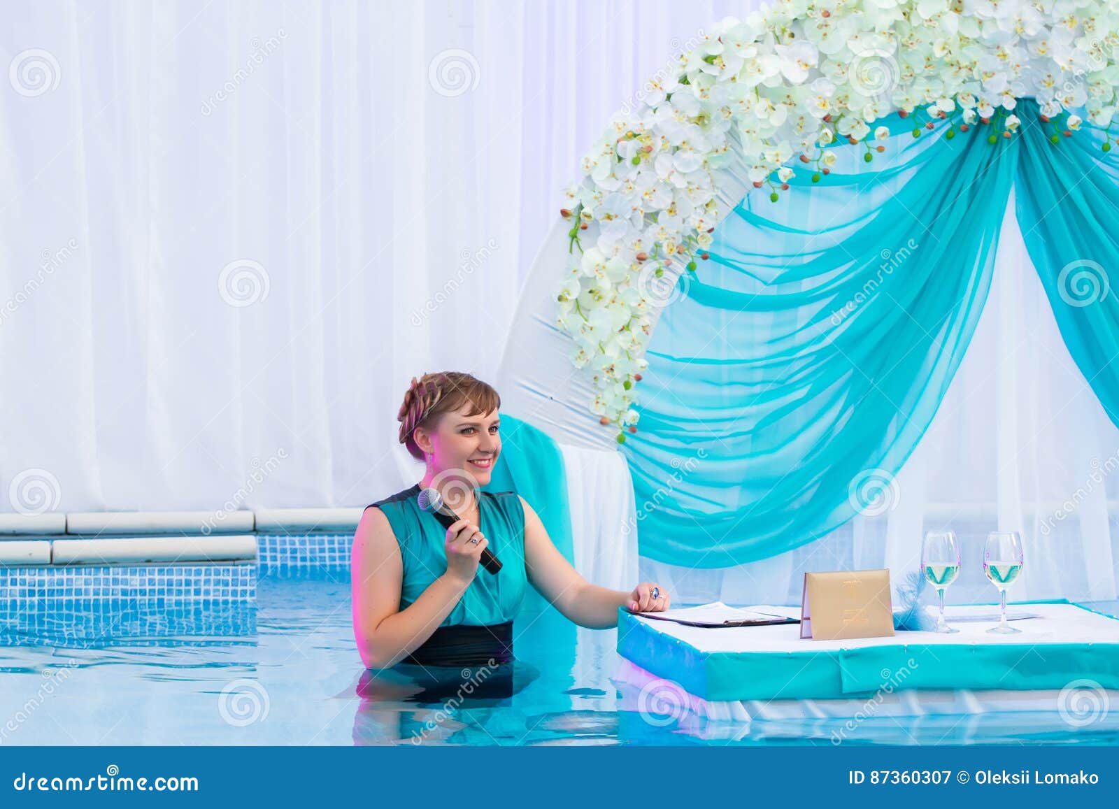 Aqua Wedding - Wedding Ceremony in the Water Stock Image - Image of ...