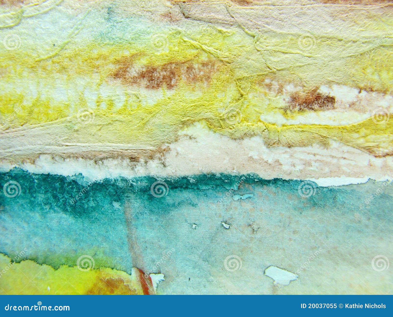 Aqua & Yellow Watercolor Textures Stock Image - Image of toned, blue ...