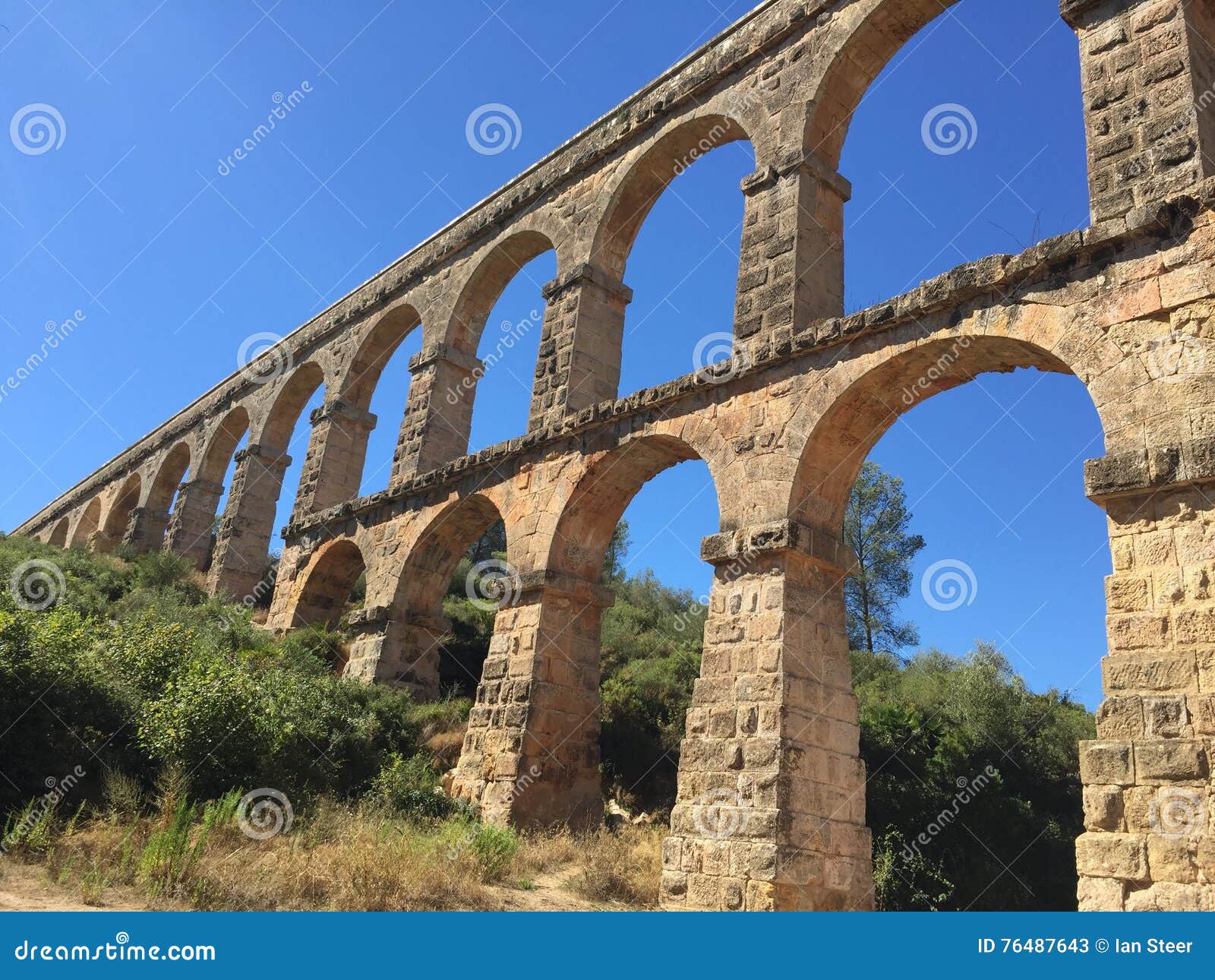 Aquaduct at Tarragona stock image. Image of rome, architecture - 76487643