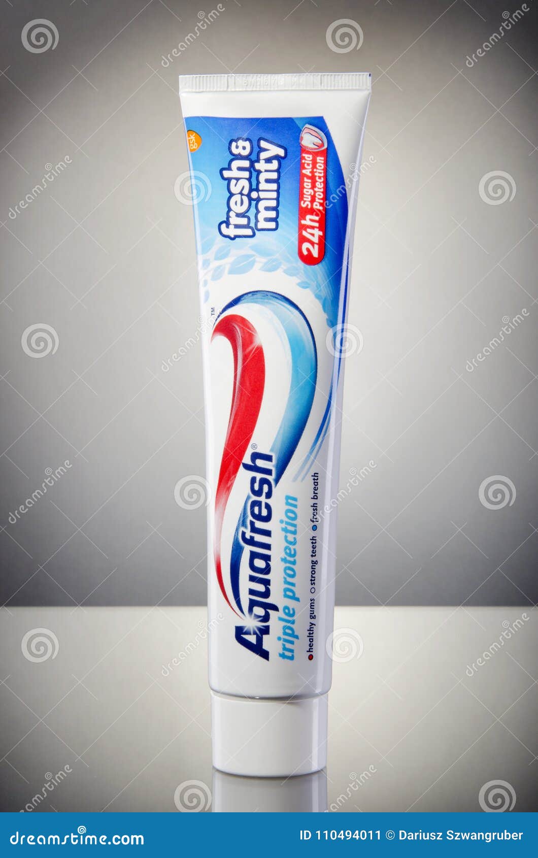 Aquafresh Toothpaste Isolated on Gradient Background. Editorial Photo ...
