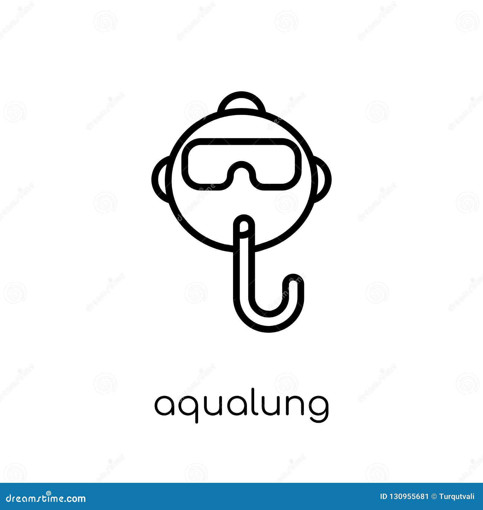 Aqualung Icon. Trendy Modern Flat Linear Vector Aqualung Icon on Stock Vector - Illustration of ...