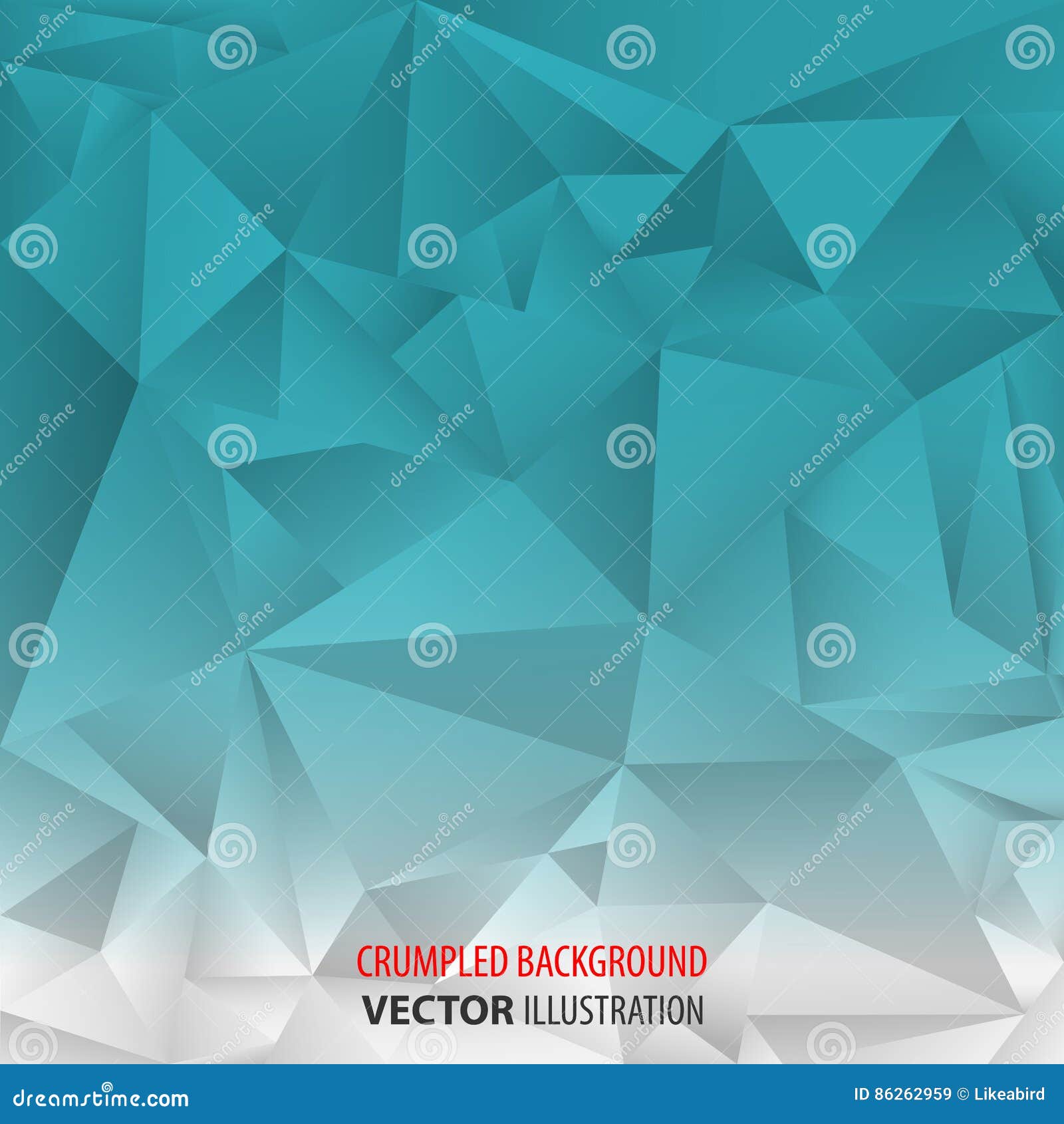 Aquamarine and White Crumpled Abstract Background Stock Vector ...