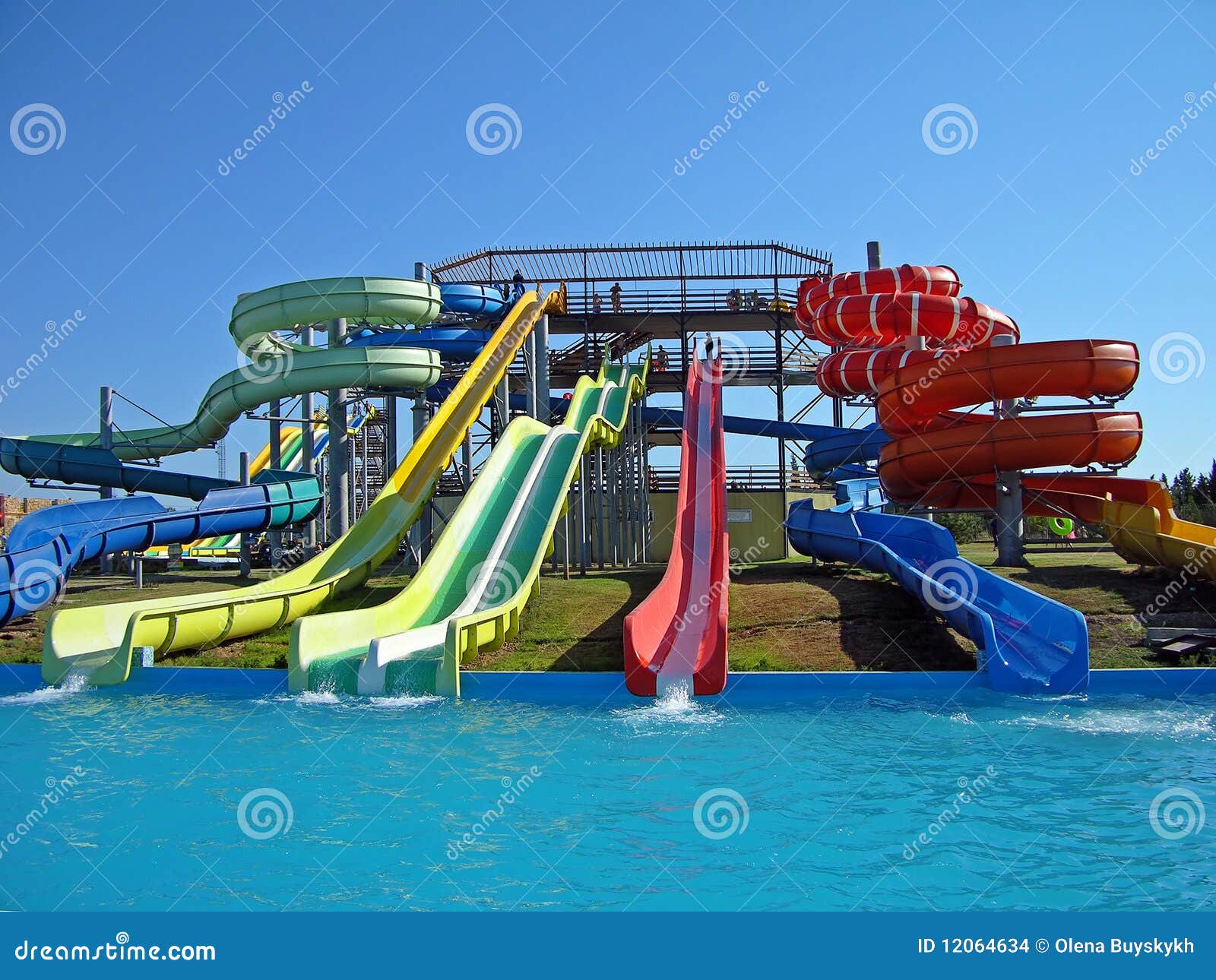 Aquapark slides stock photo. Image of loop, high, adventure - 12064634