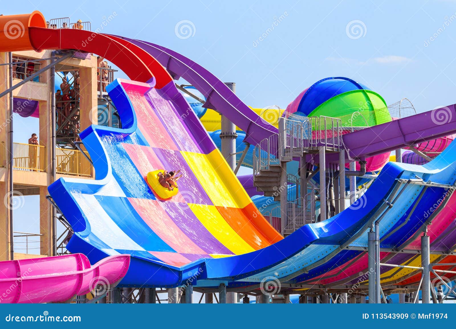 Aquapark editorial stock image. Image of colorful, entertainment ...