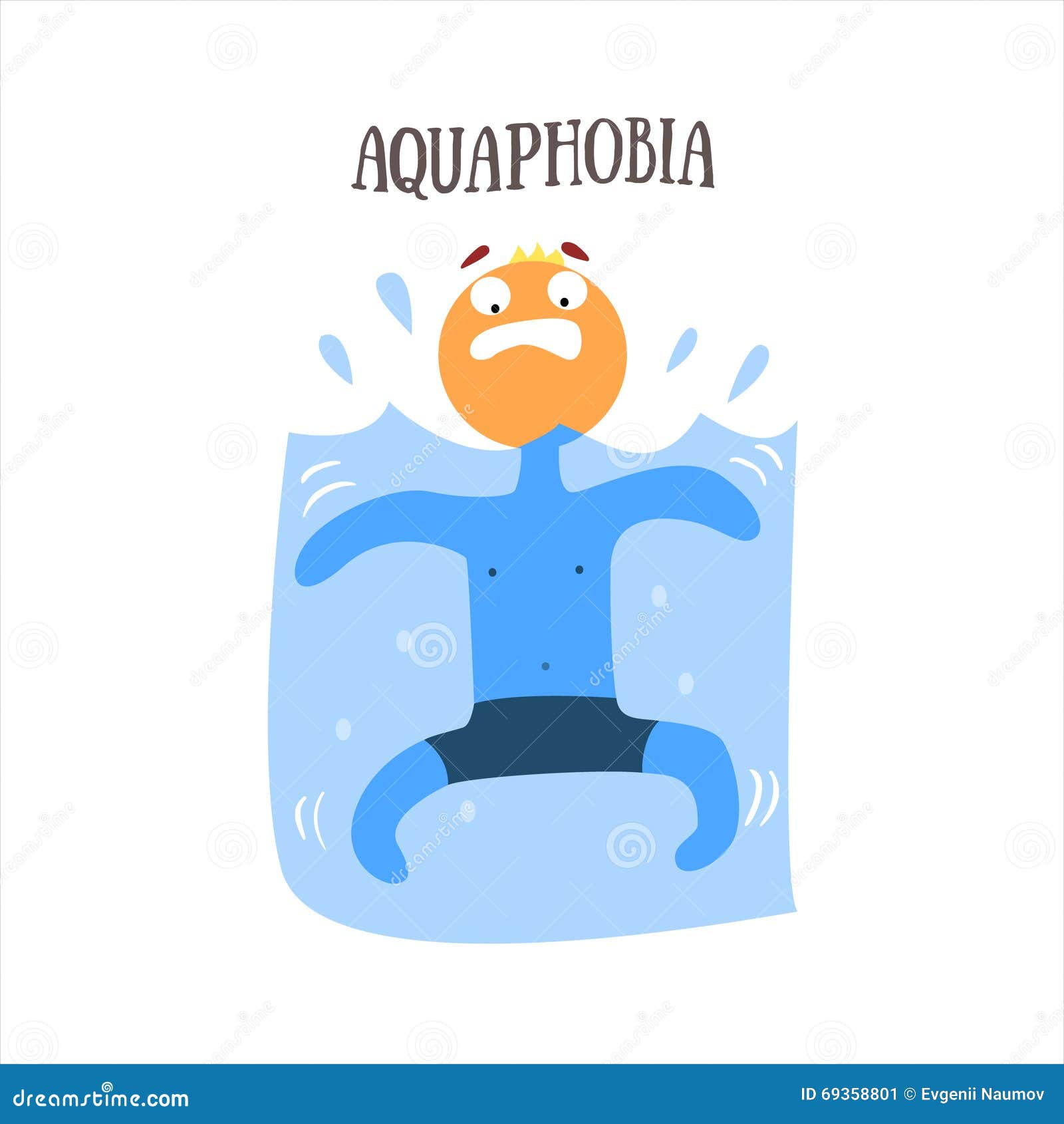 Aquaphobia Vector Illustration Stock Vector - Illustration of depth ...