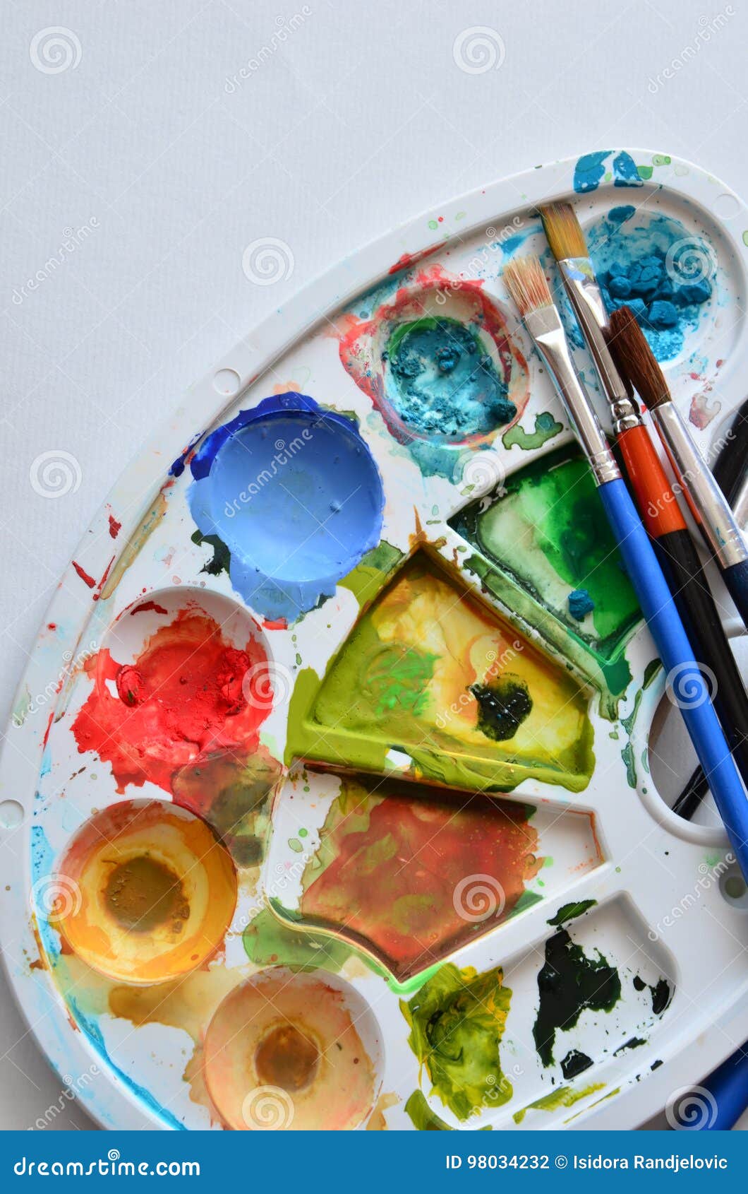 Aquarell Colors in Palette stock photo. Image of pallete - 98034232