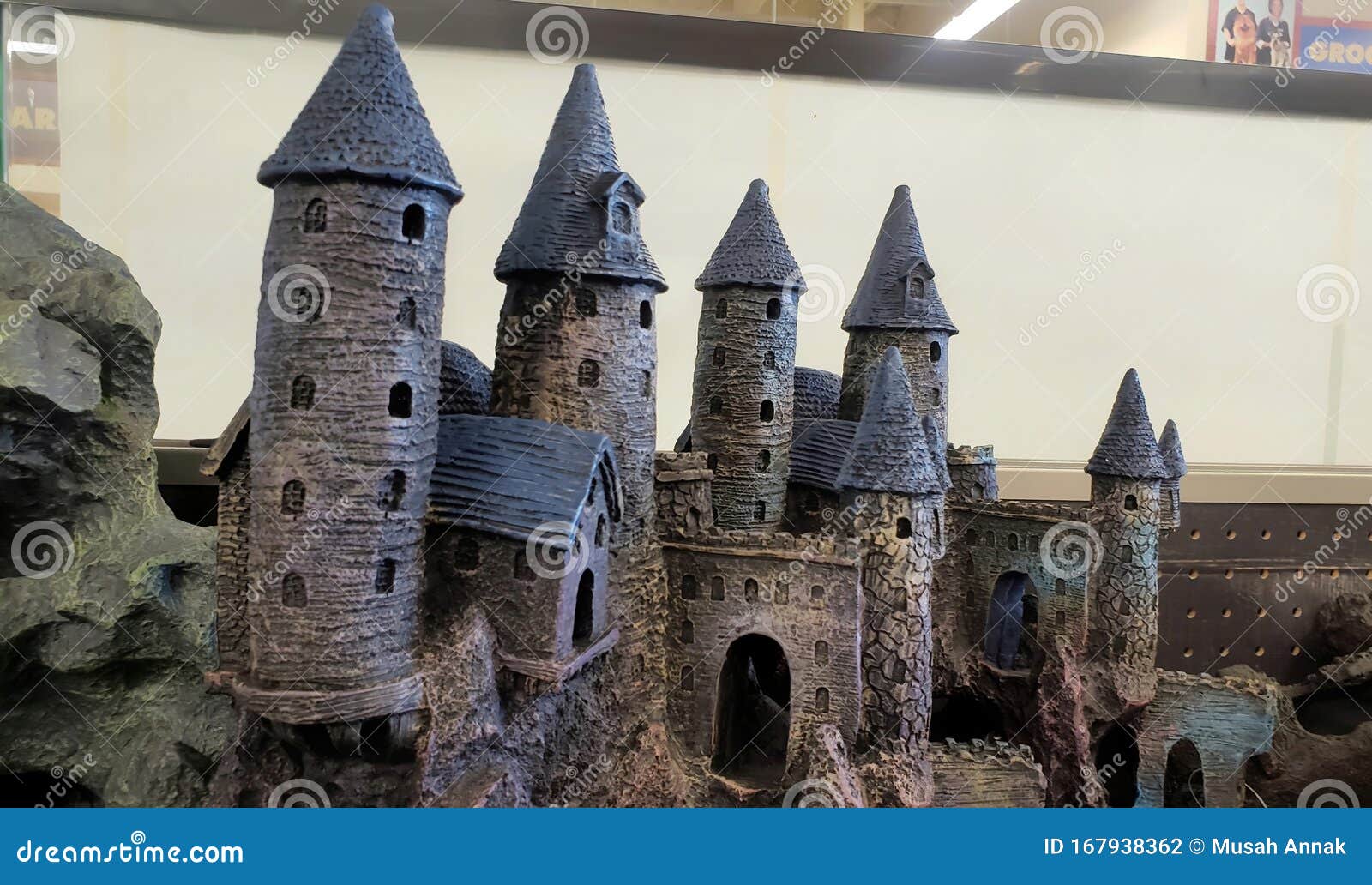 Aquariam Decorative Magical Castle Stock Photo - Image of tower ...