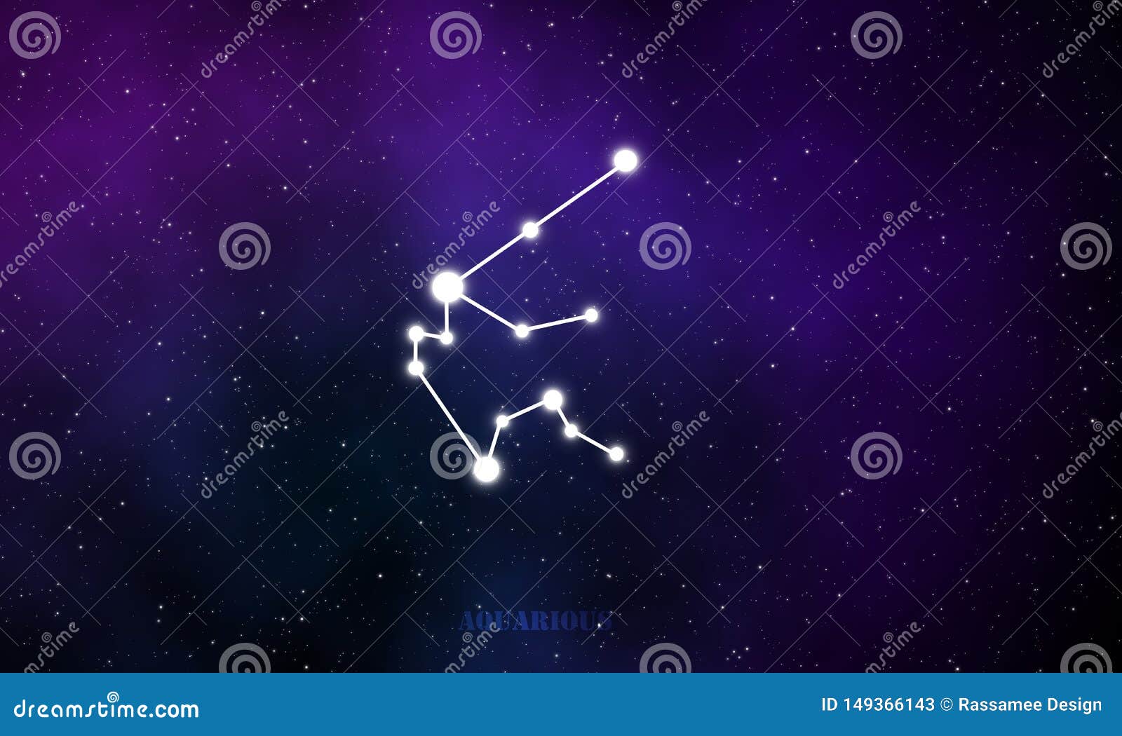 Aquarious Astrological Sign with Galaxy Design Background Stock ...