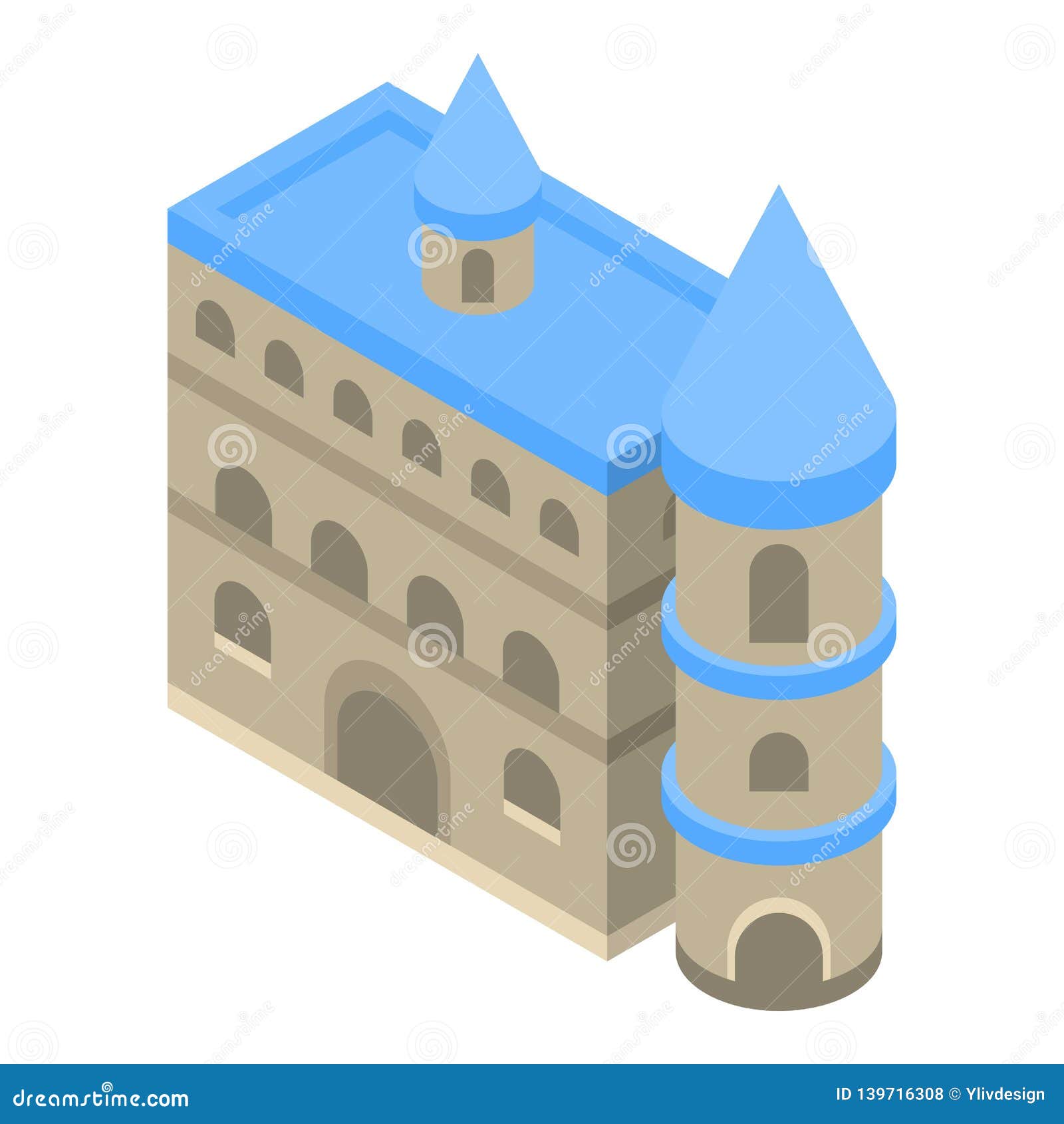 Aquarium Castle Icon, Isometric Style Stock Vector - Illustration of ...