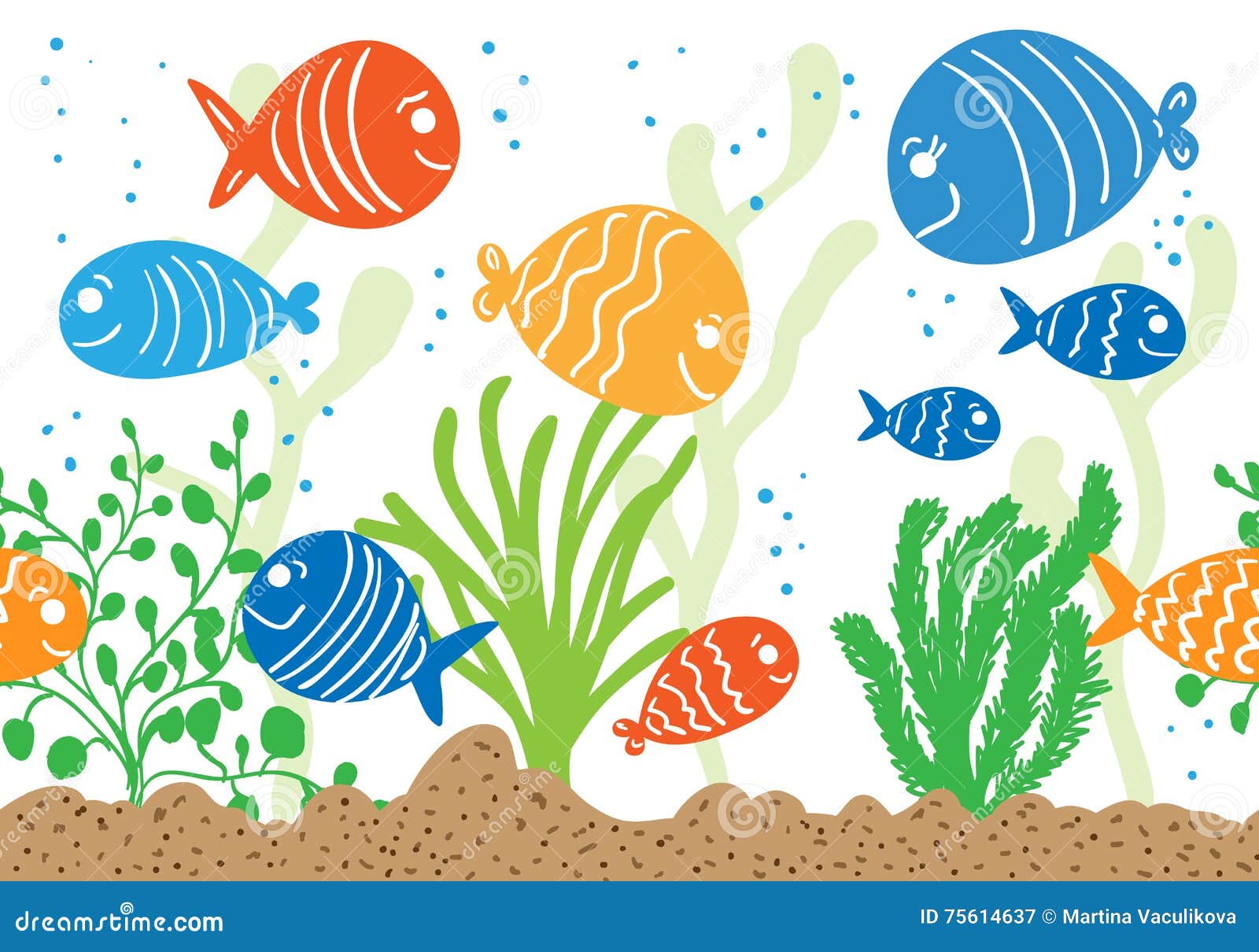 Aquarium Doodle Seamless Pattern. Stock Illustration - Illustration of ...