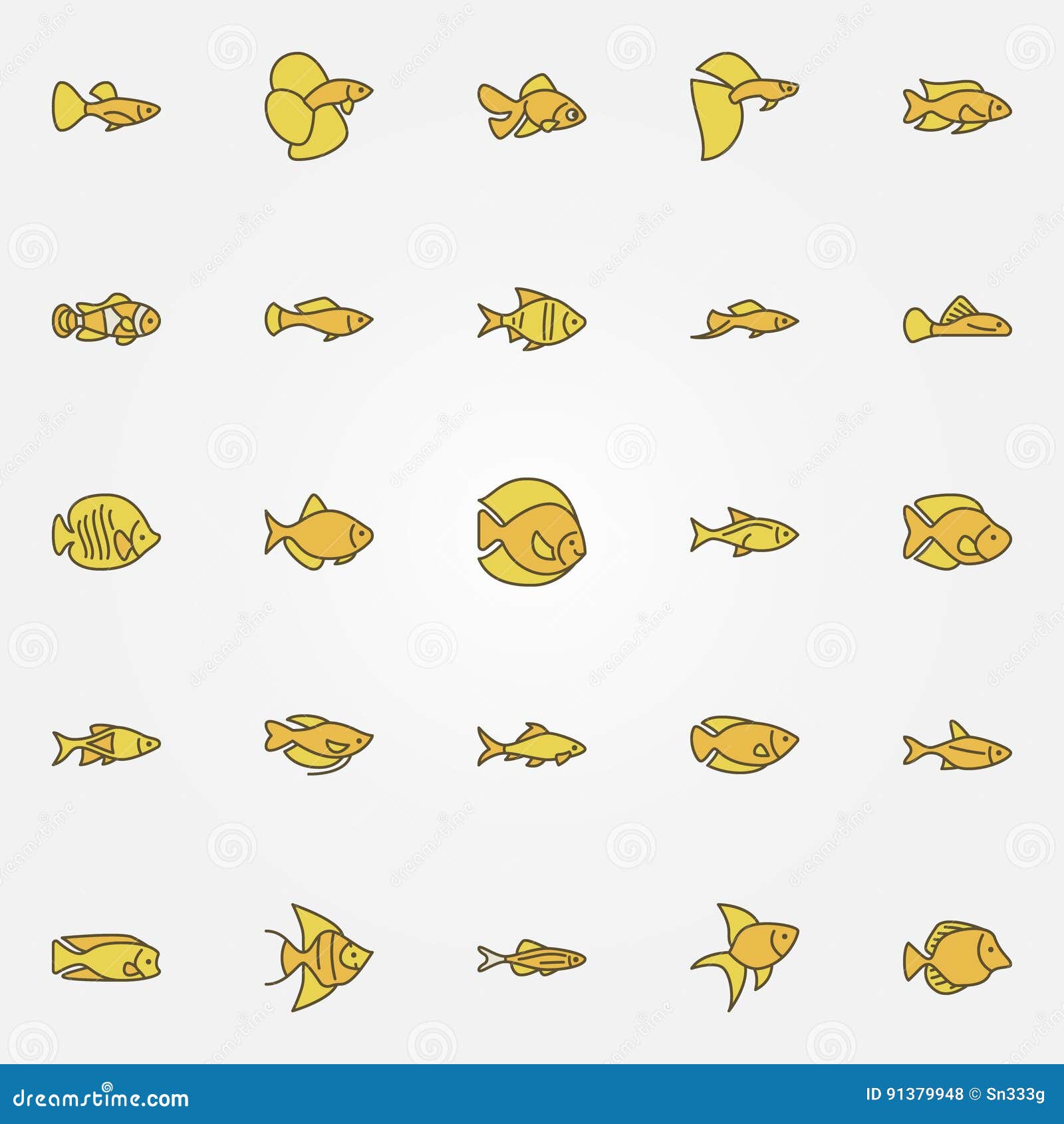 Aquarium Fish Colorful Icons Stock Vector - Illustration of danio ...