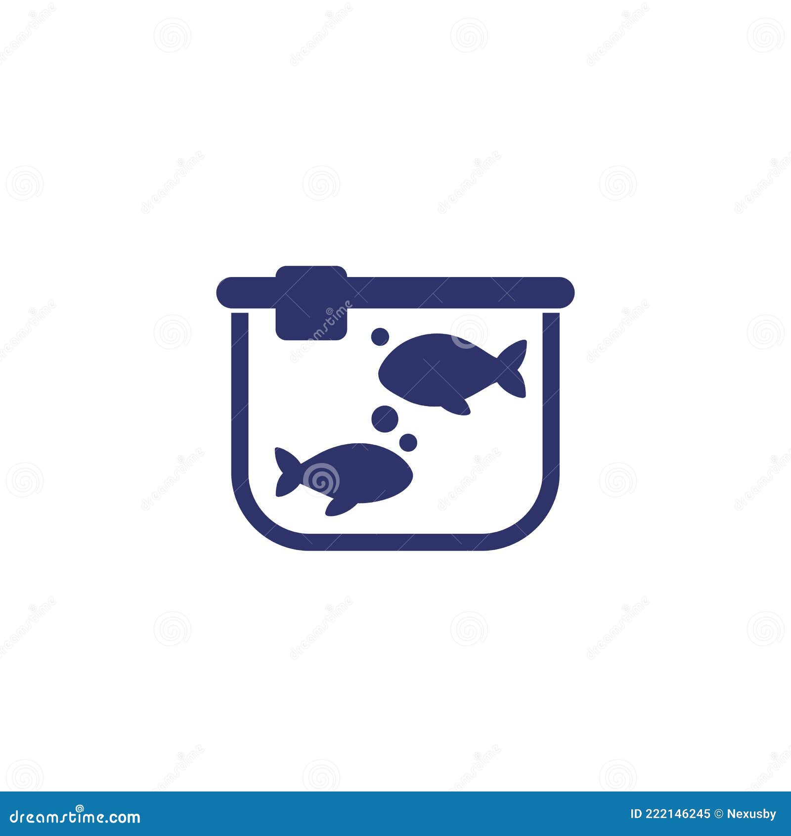 Aquarium With Fish Icon On White, Vector | CartoonDealer.com #222146245