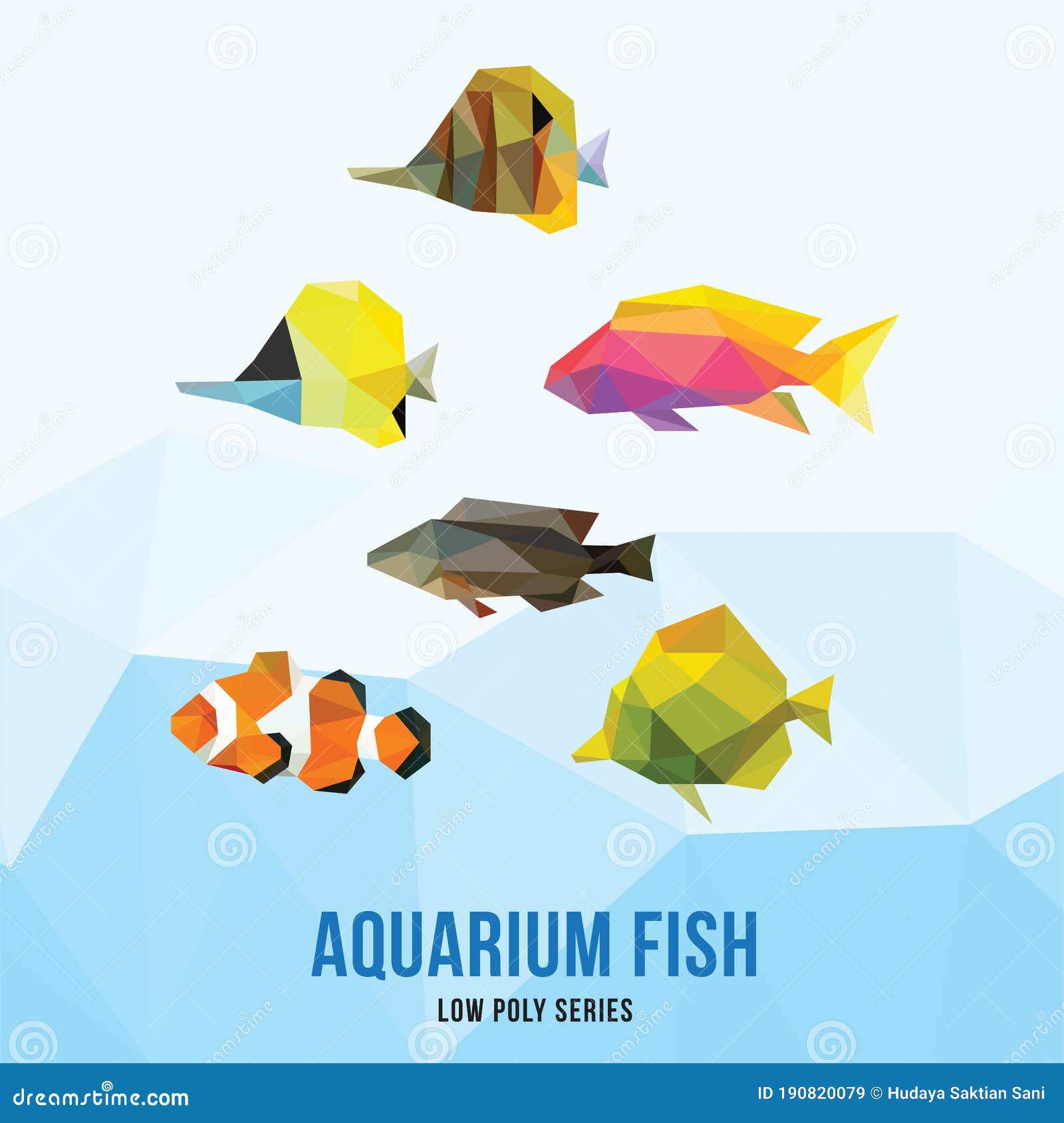 AQUARIUM FISH ILLUSTRATION with TRIANGLE POLYGONAL STYLE Stock Vector ...