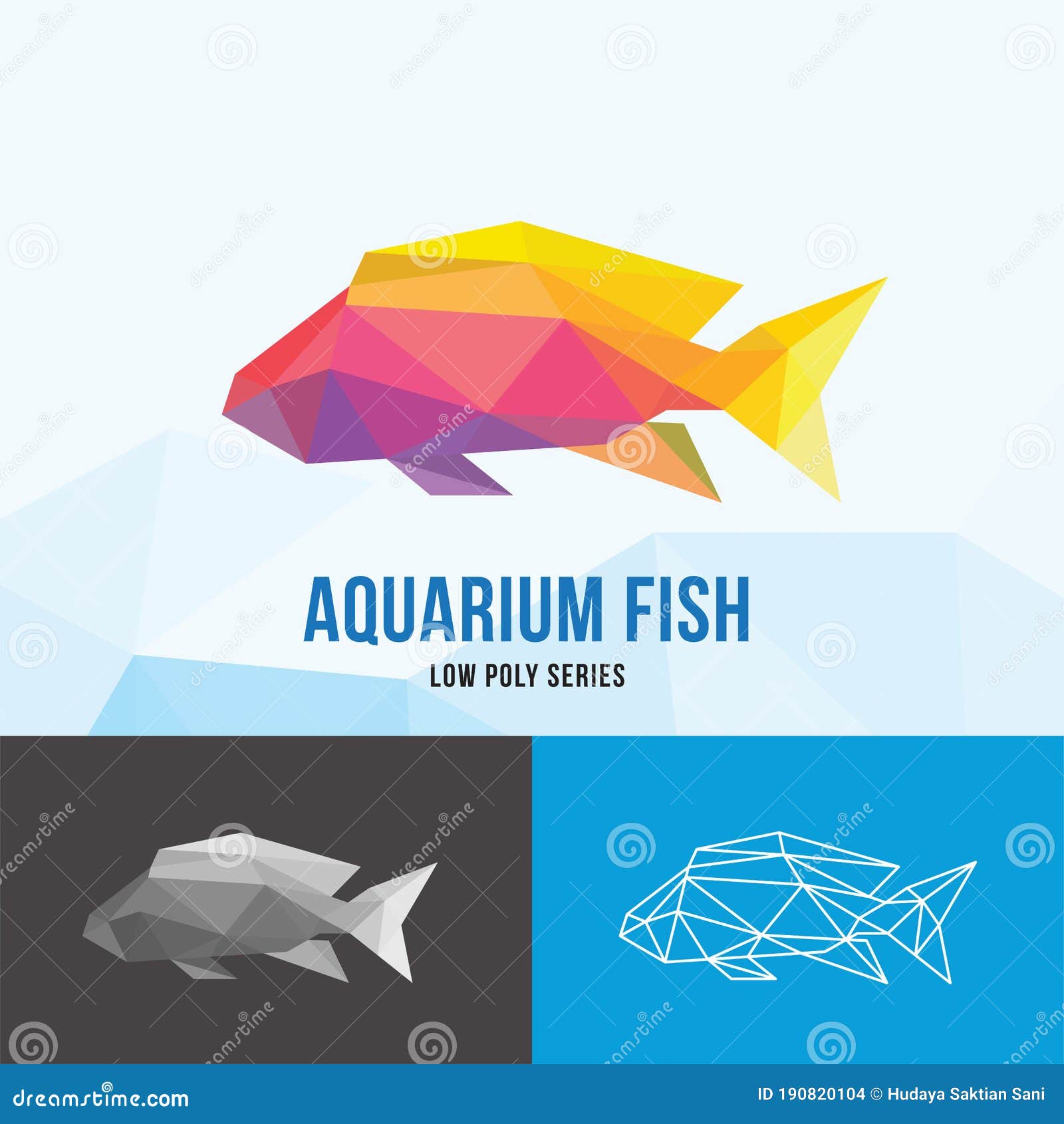AQUARIUM FISH ILLUSTRATION with TRIANGLE POLYGONAL STYLE Stock Vector ...