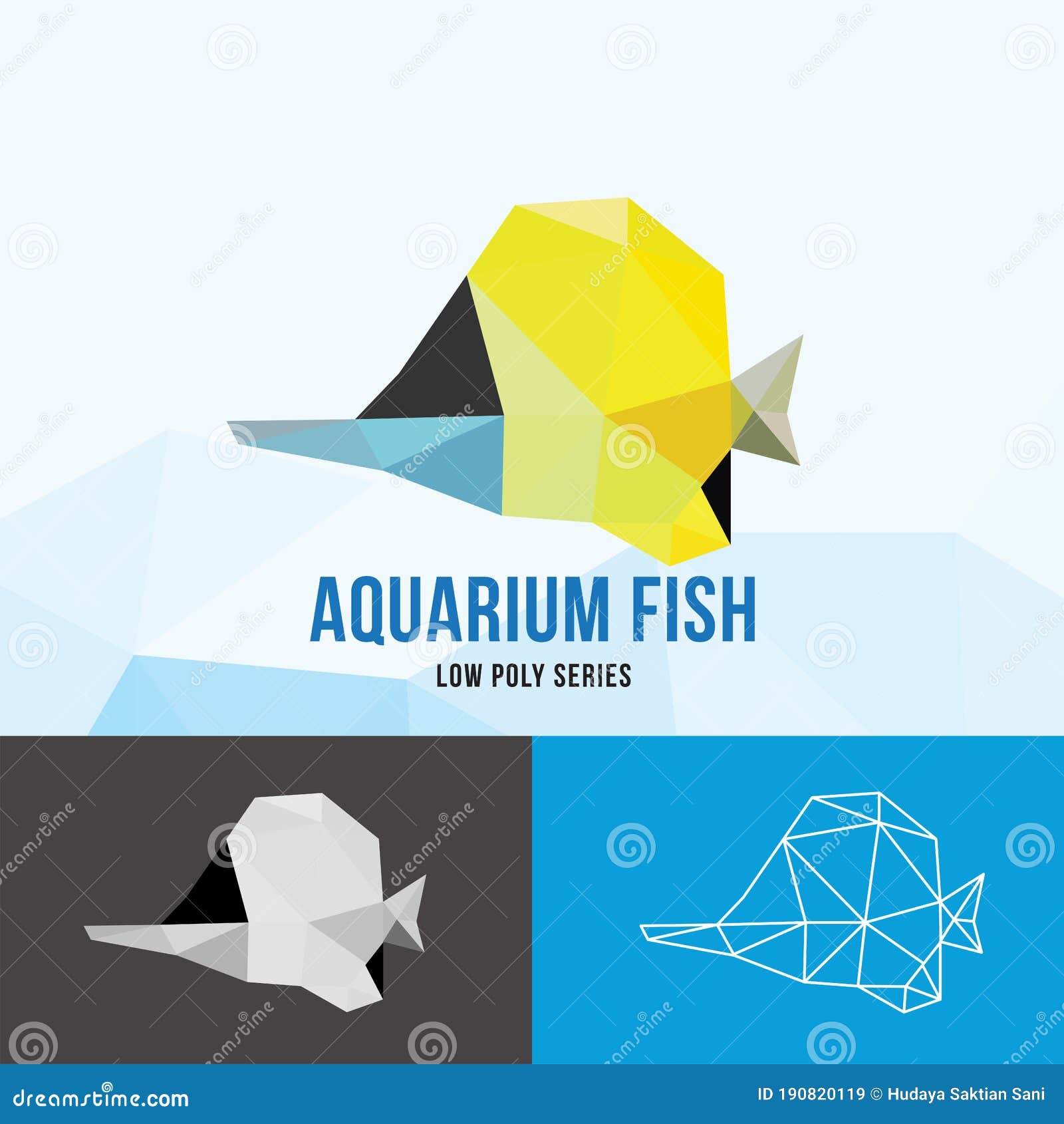 AQUARIUM FISH ILLUSTRATION with TRIANGLE POLYGONAL STYLE Stock Vector ...