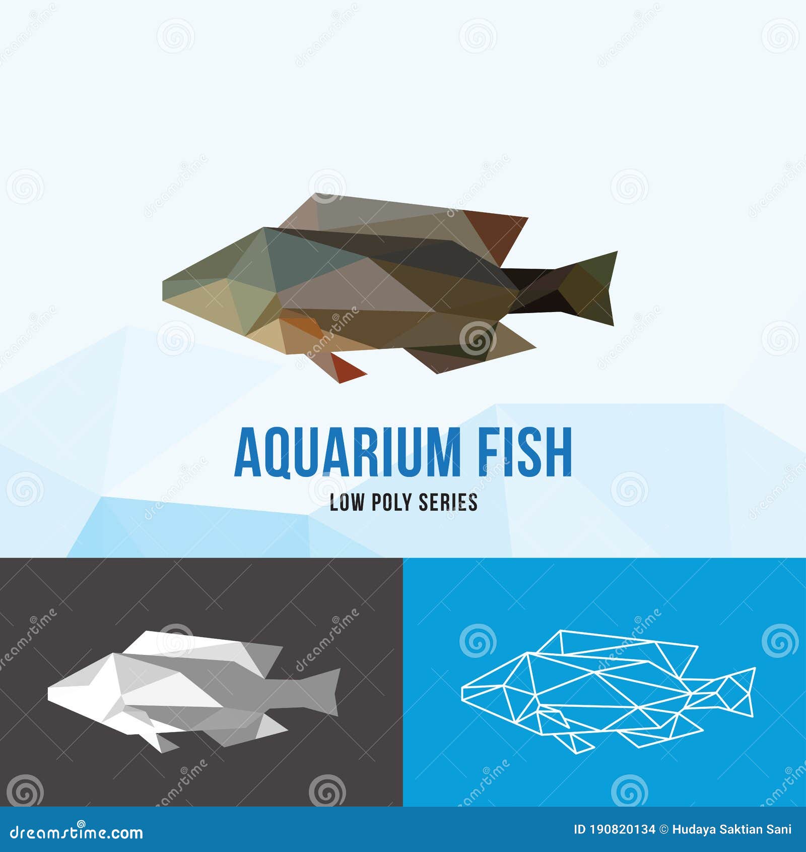 AQUARIUM FISH ILLUSTRATION with TRIANGLE POLYGONAL STYLE Stock Vector ...