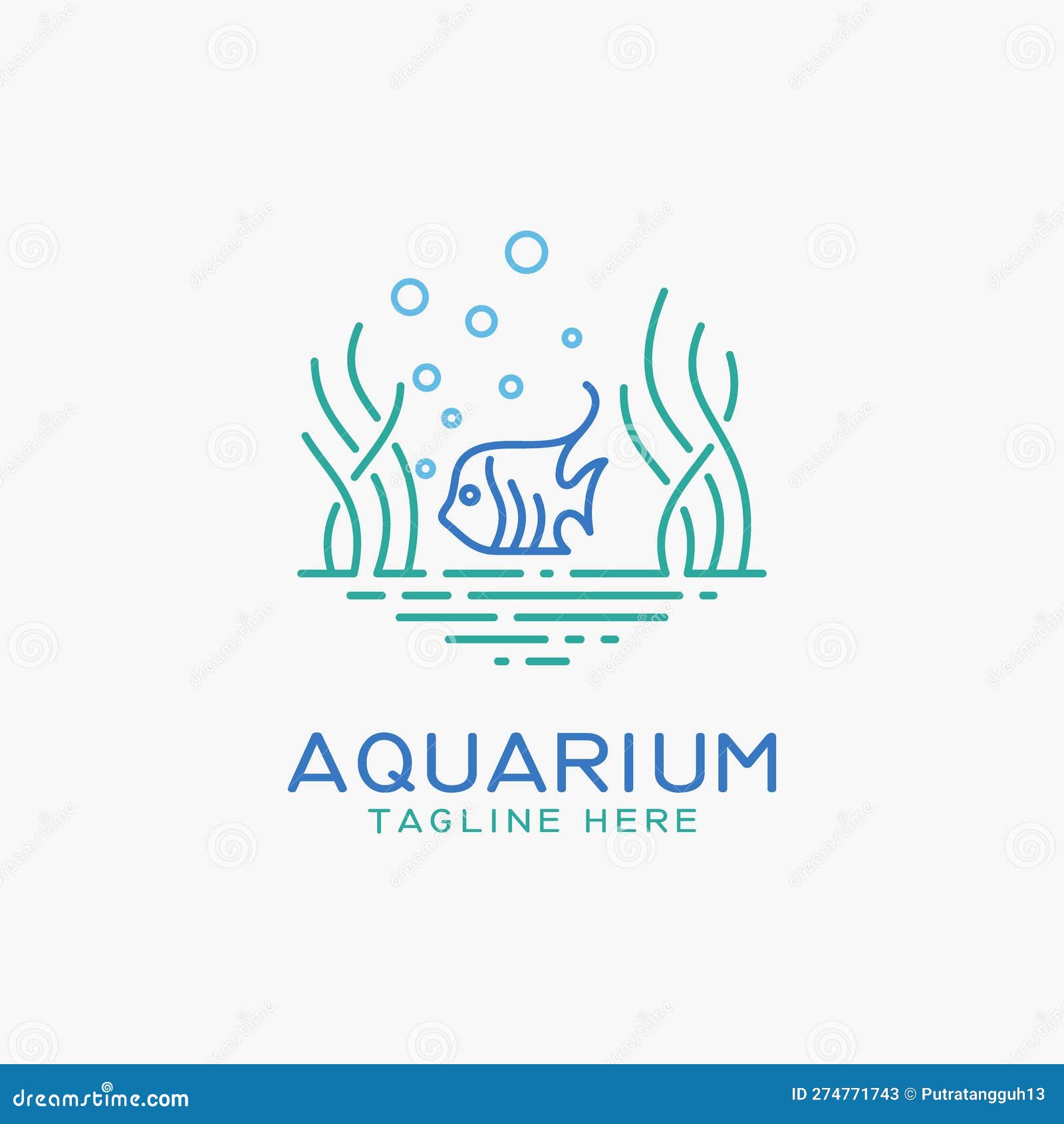 Aquarium and Fish Logo Design Stock Vector - Illustration of underwater ...