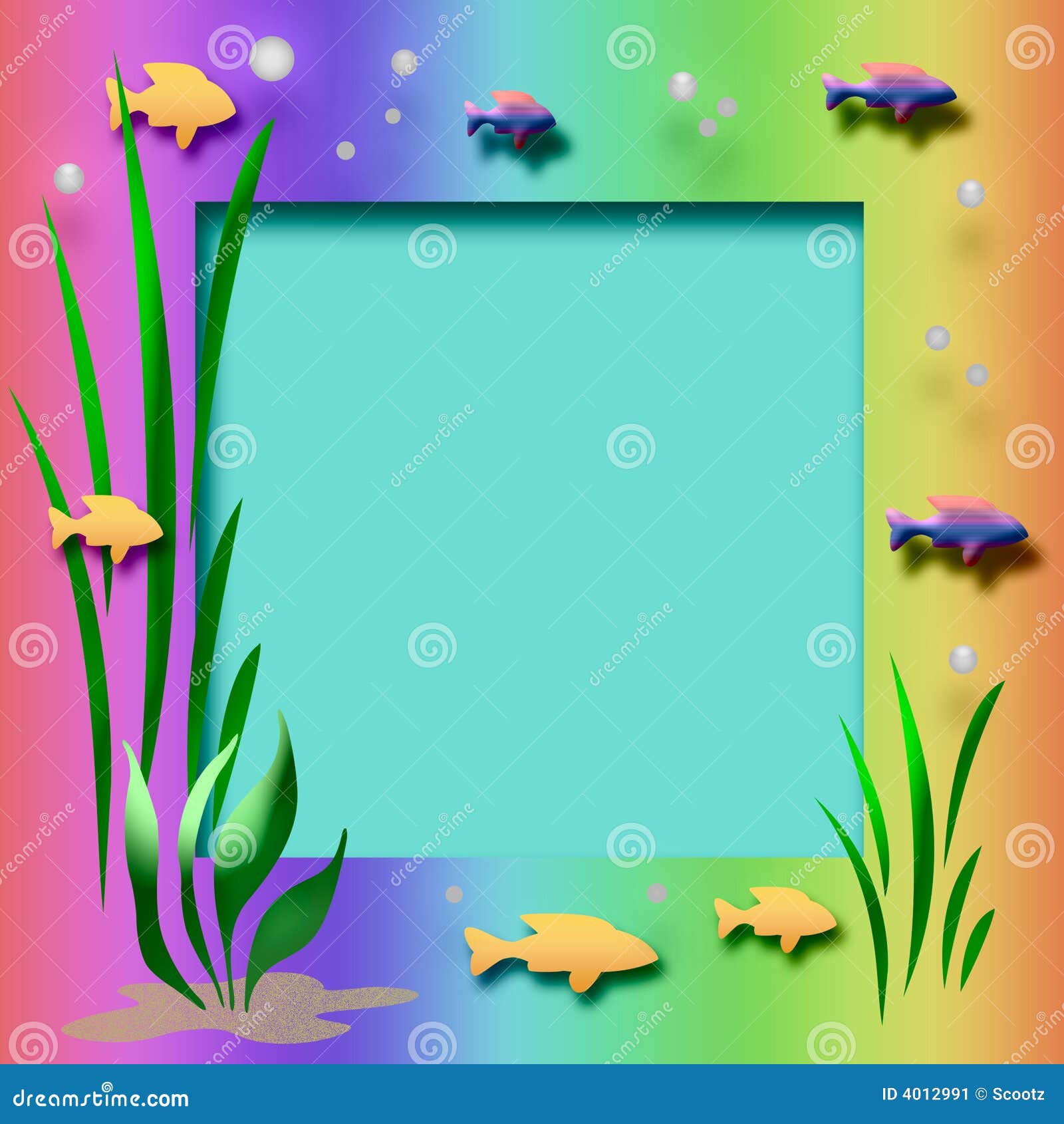 Aquarium frame stock illustration. Illustration of ocean - 4012991