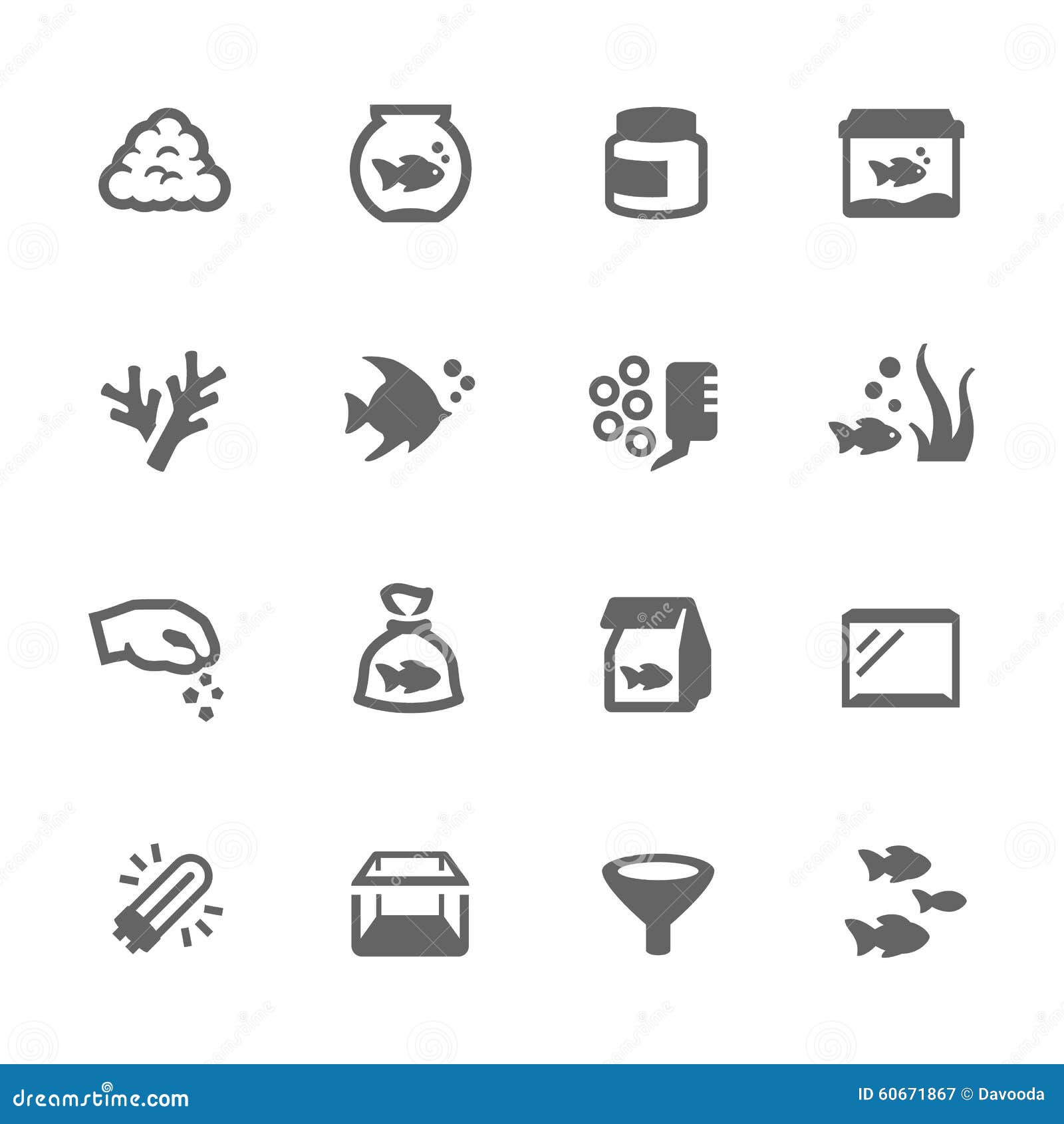 Aquarium Icons stock illustration. Illustration of fish - 60671867