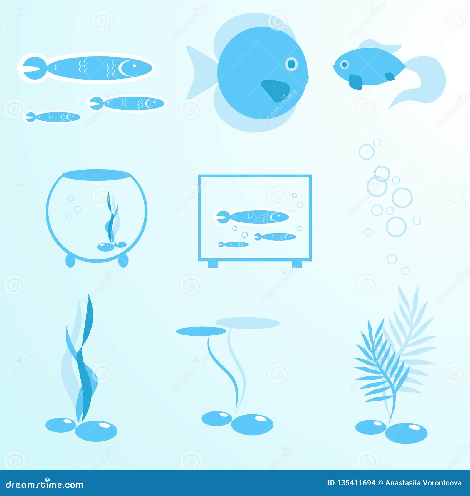 Aquarium Vector Aquarium Tropical Fish Icons Vector Stock Vector ...
