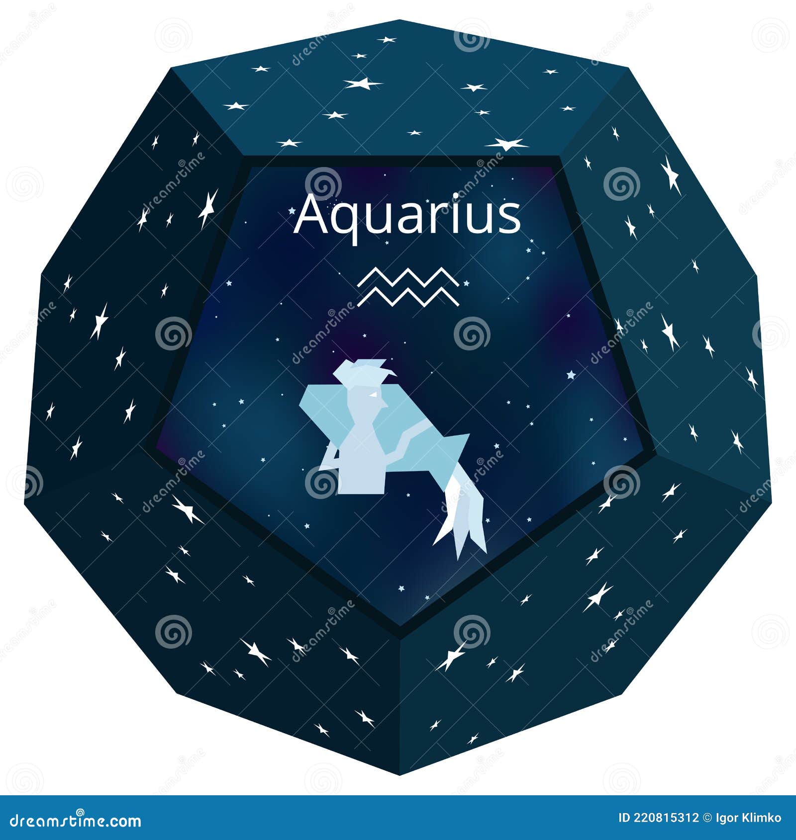 Aquarius Zodiac Sign in a Blue Magic Ball. Astrology and Horoscope ...