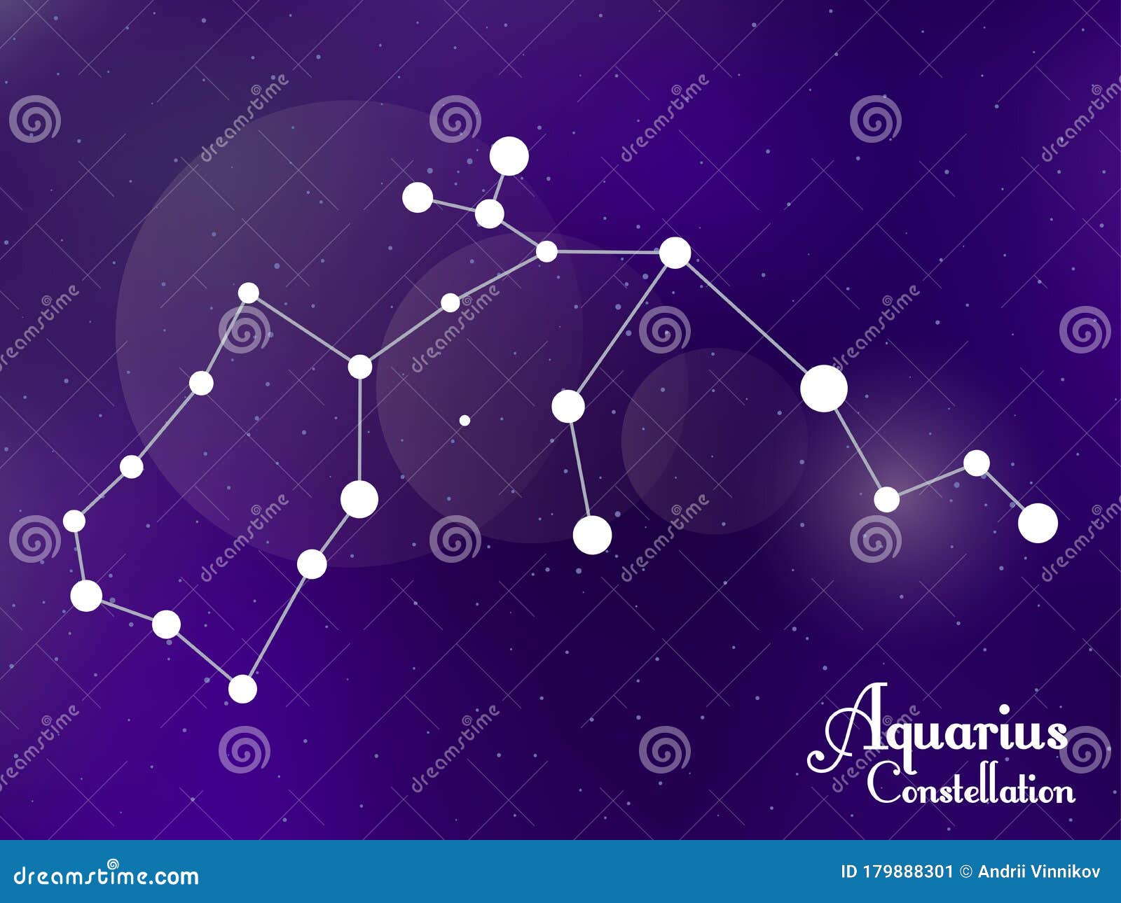 Aquarius Constellation. Starry Night Sky. Cluster of Stars, Galaxy ...