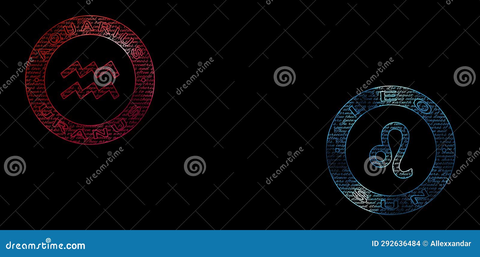 Aquarius and Leo Compatibility Stock Illustration - Illustration of ...