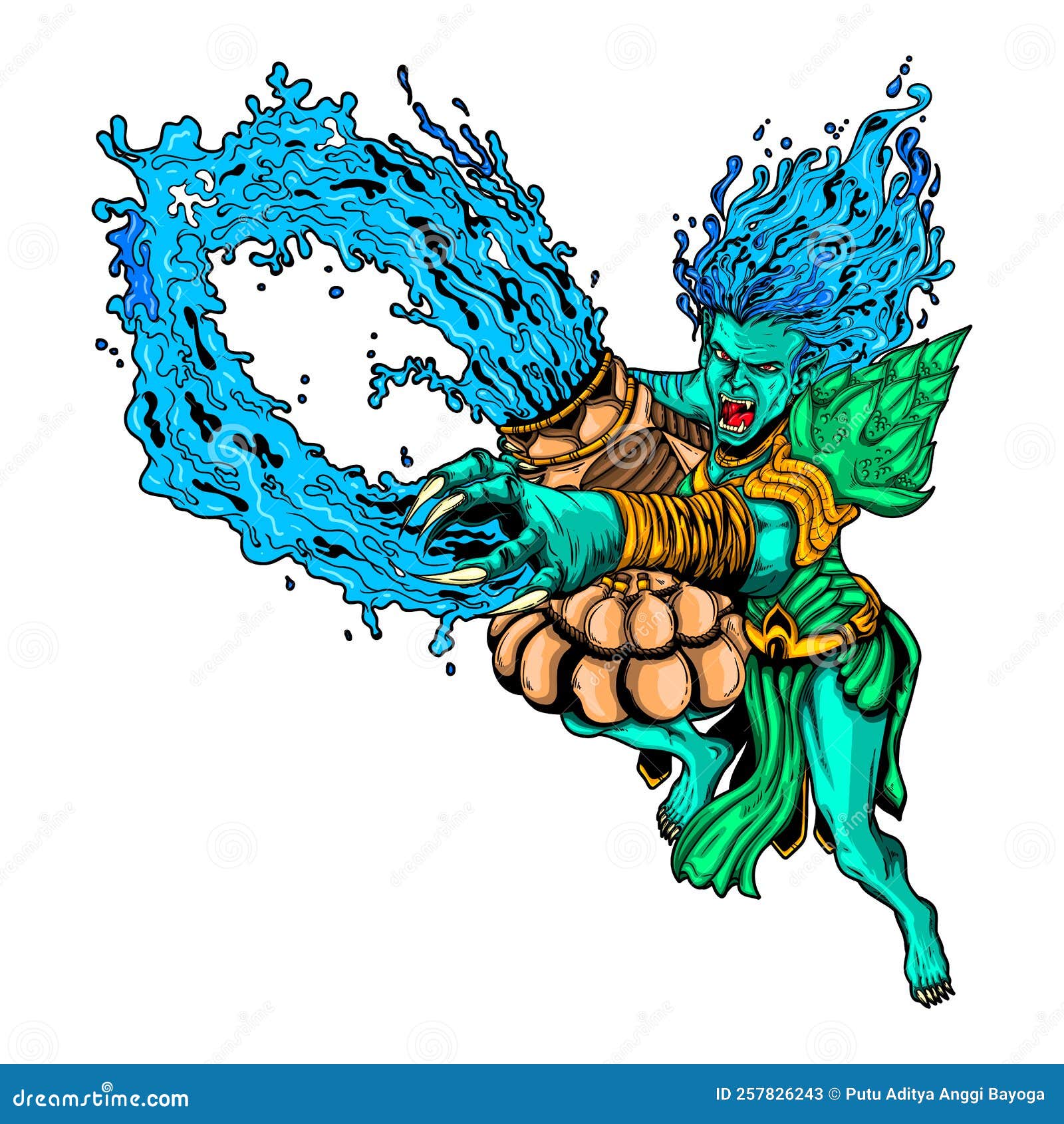 Aquarius Monster Illustration Stock Vector - Illustration of horoscope ...