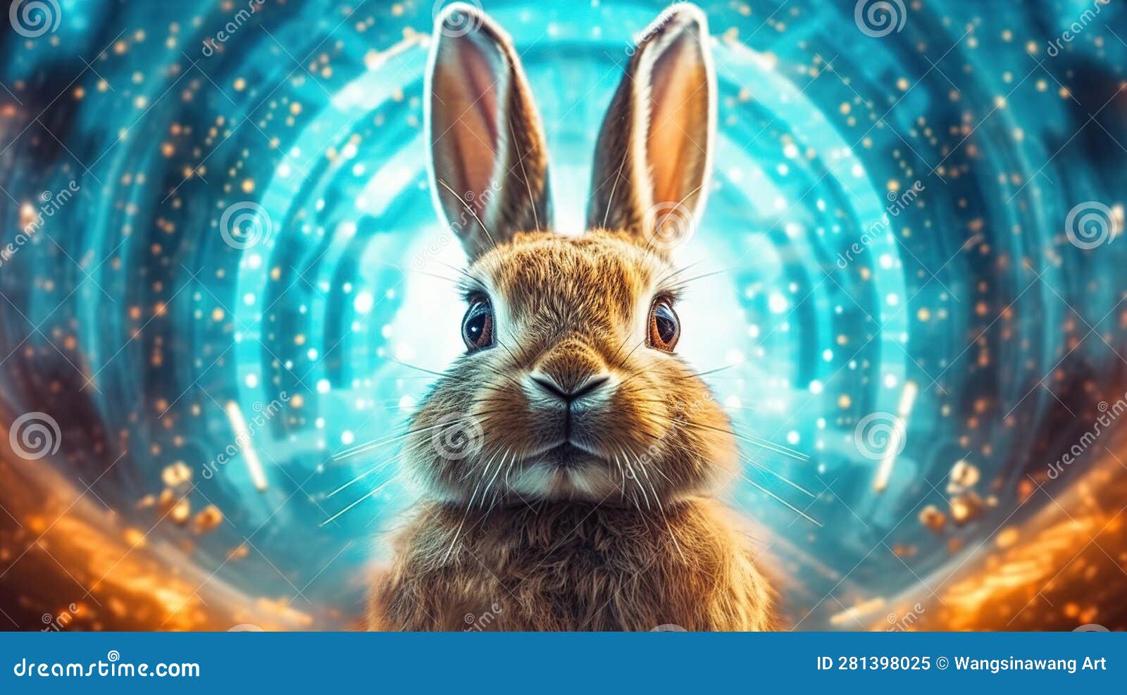 Aquarius the Rabbit Zodiac Sign Generative AI Stock Illustration ...