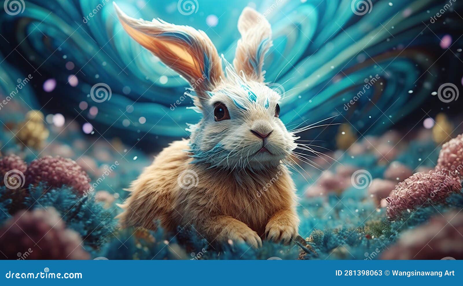 Aquarius the Rabbit Zodiac Sign Generative AI Stock Illustration ...