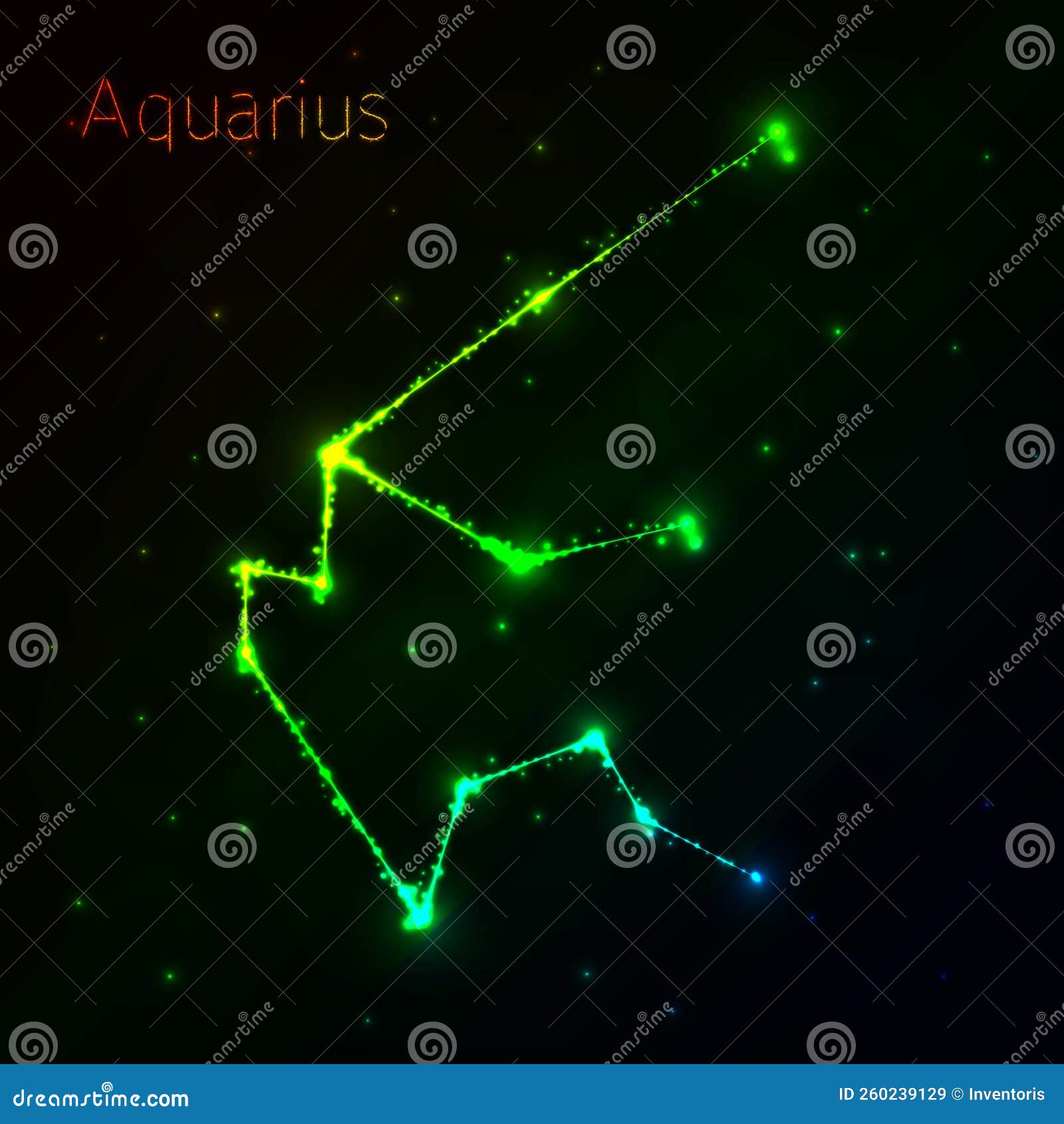 Aquarius Silhouette of Lights Stock Vector - Illustration of glowing ...