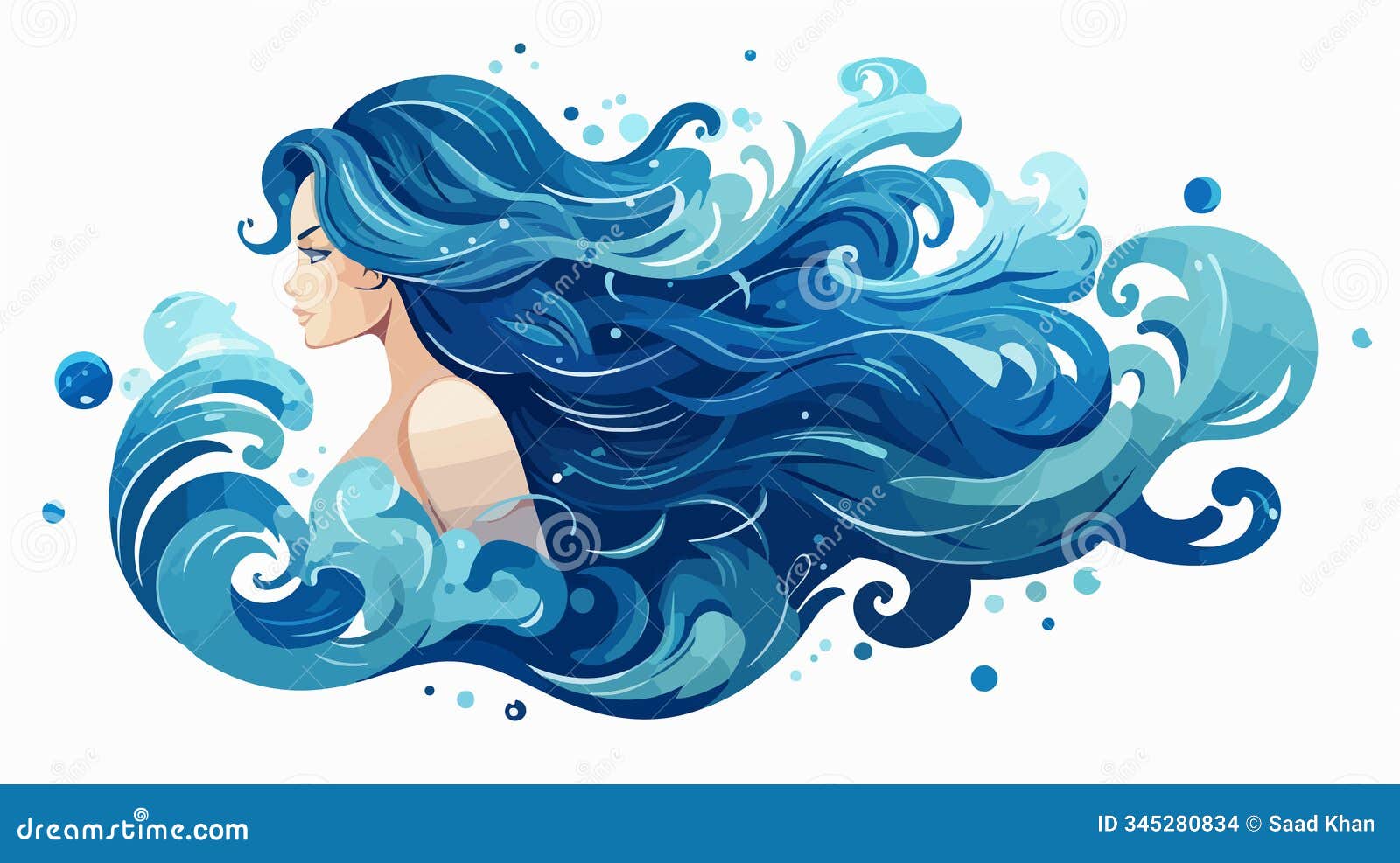 Aquarius Drawing stock vector. Illustration of logo - 345280834