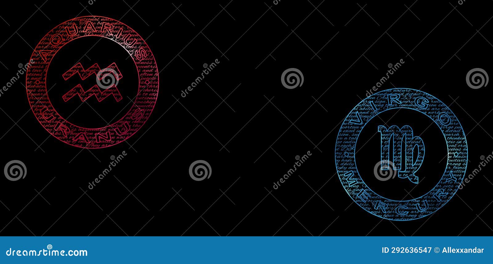 Aquarius and Virgo Compatibility Stock Illustration - Illustration of ...