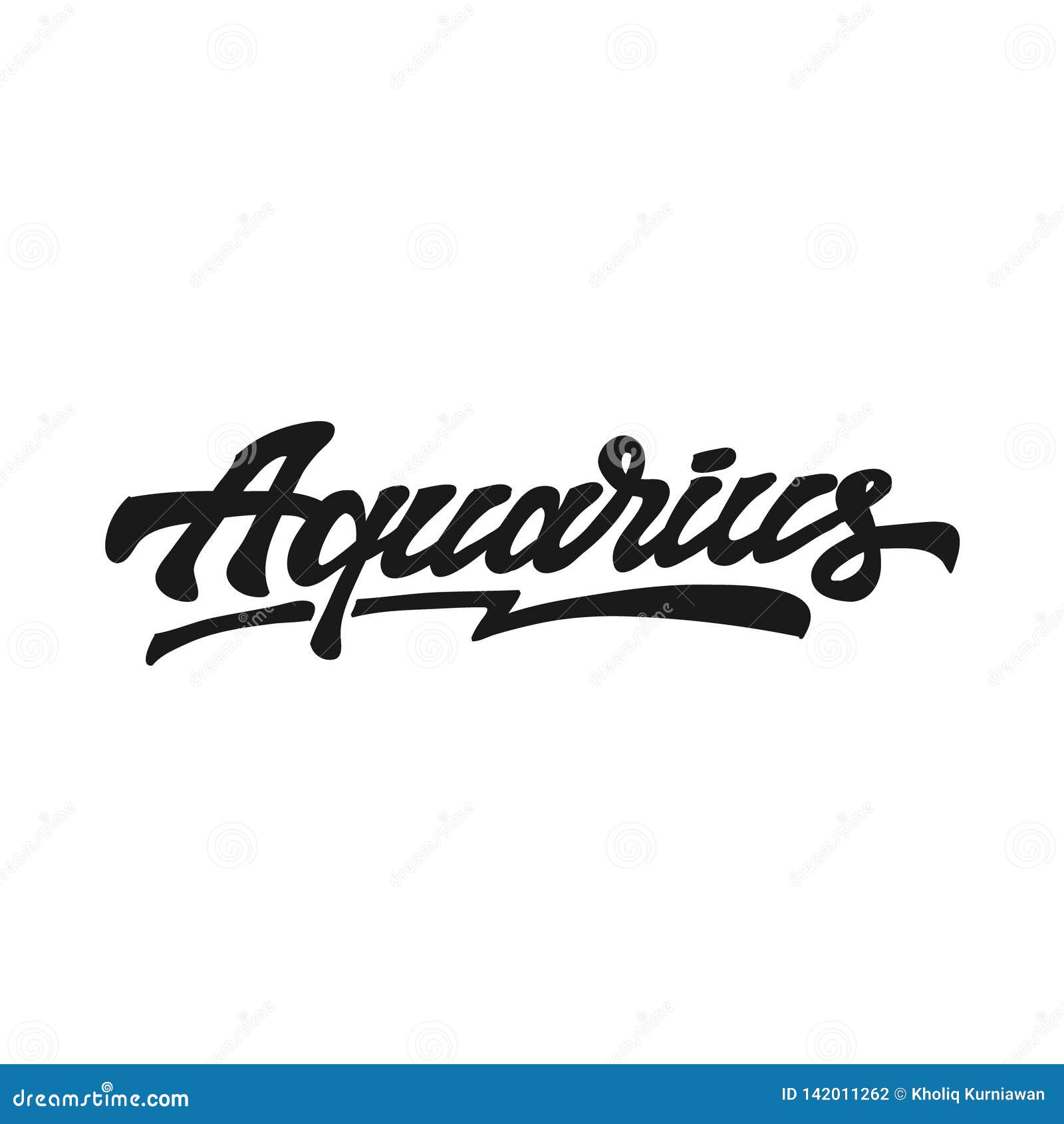 Aquarius Zodiac Hand Lettering Stock Vector - Illustration of hand ...