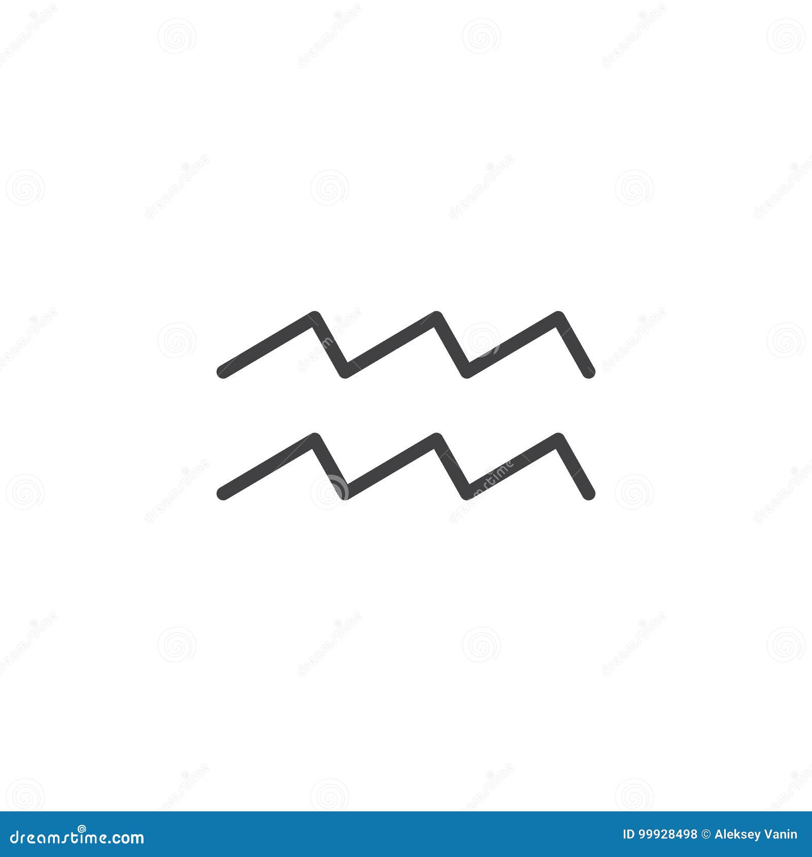 Aquarius Zodiac Sign Line Icon Stock Vector Illustration Of Icon