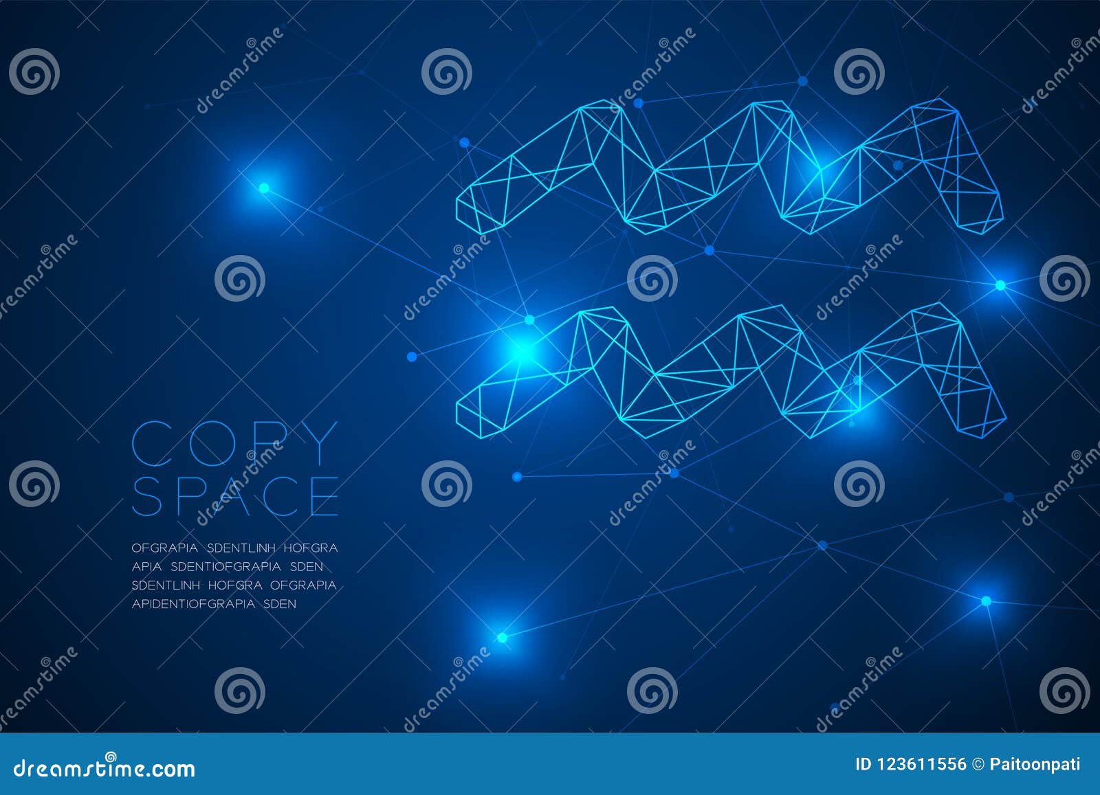 Aquarius Zodiac Sign Wireframe Polygon Frame Structure, Fortune Teller ...