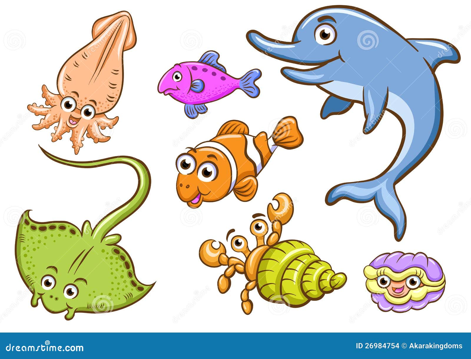 Aquatic animals stock vector. Illustration of aquarium - 26984754