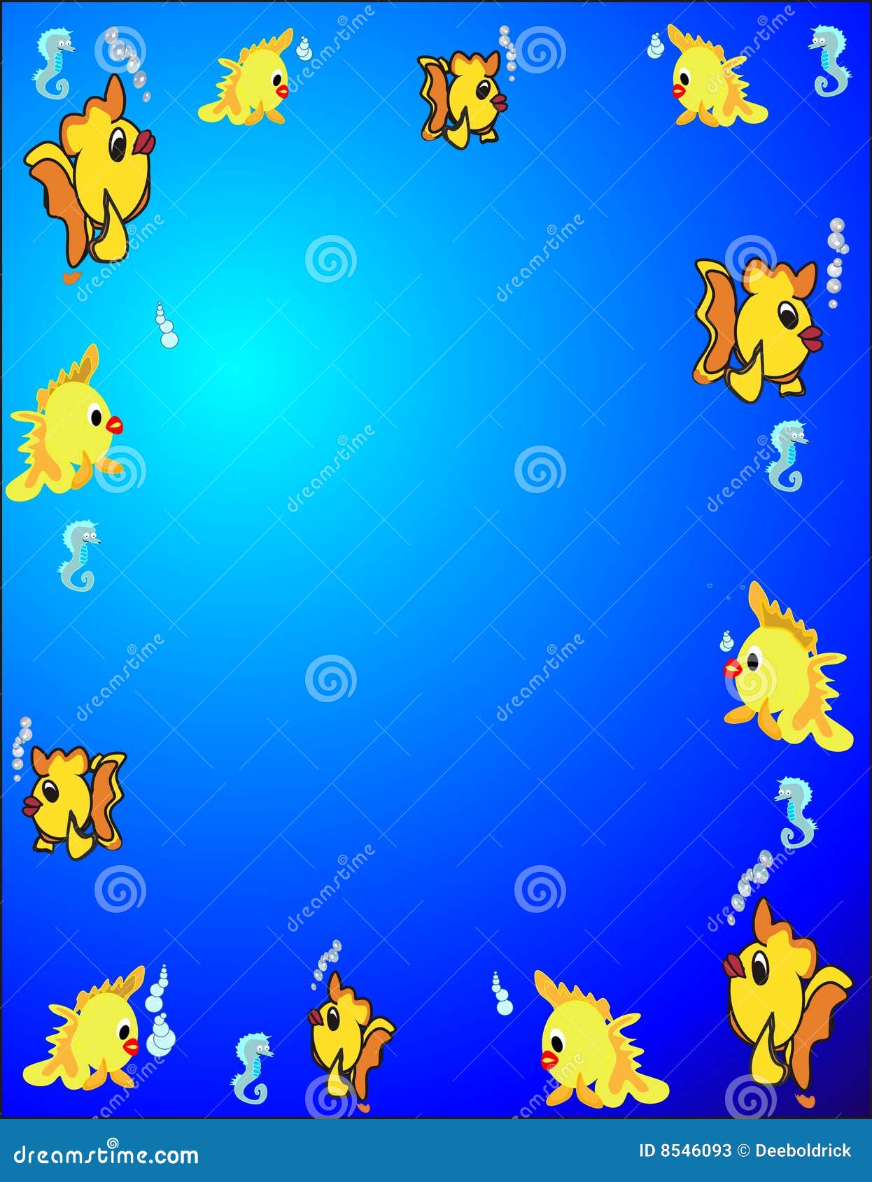 Aquatic Border stock vector. Illustration of vertebrate - 8546093