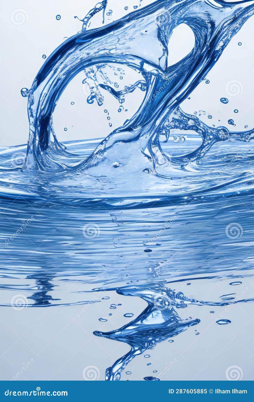 Liquid Symphony . Dynamic Blue Water Splashes and Reflective Harmonies ...