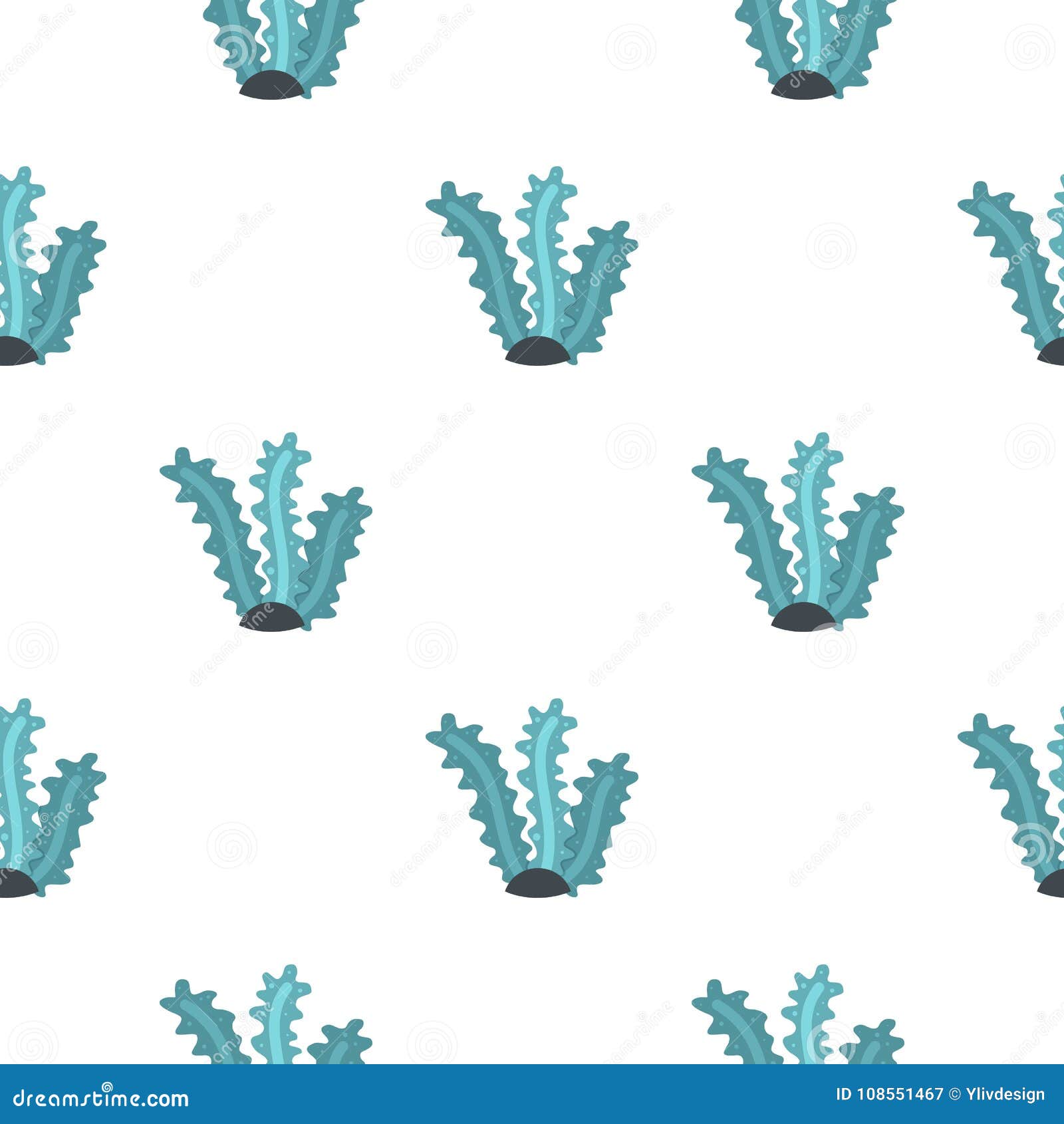 Aquatic Plant Pattern Seamless Stock Vector - Illustration of drawing ...