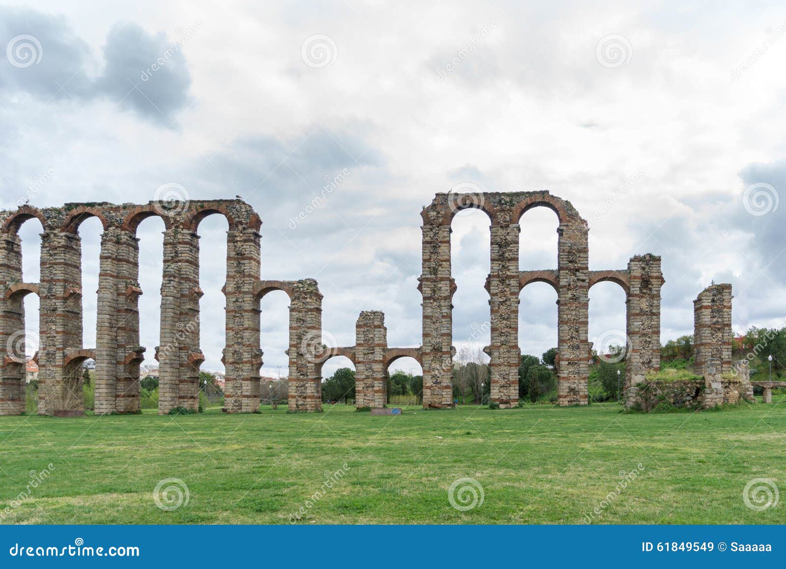 Aqueduct of the Miracles in Merida, Spain, UNESCO Stock Image - Image ...
