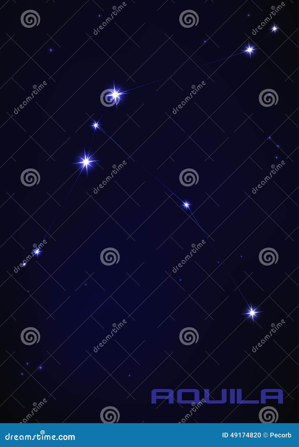 Aquila star constellation stock vector. Illustration of astronomy ...