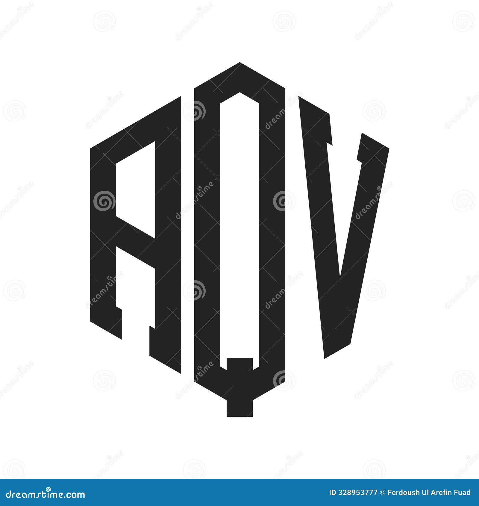 AQV Logo Design. Initial Letter AQV Monogram Logo Using Hexagon Shape ...