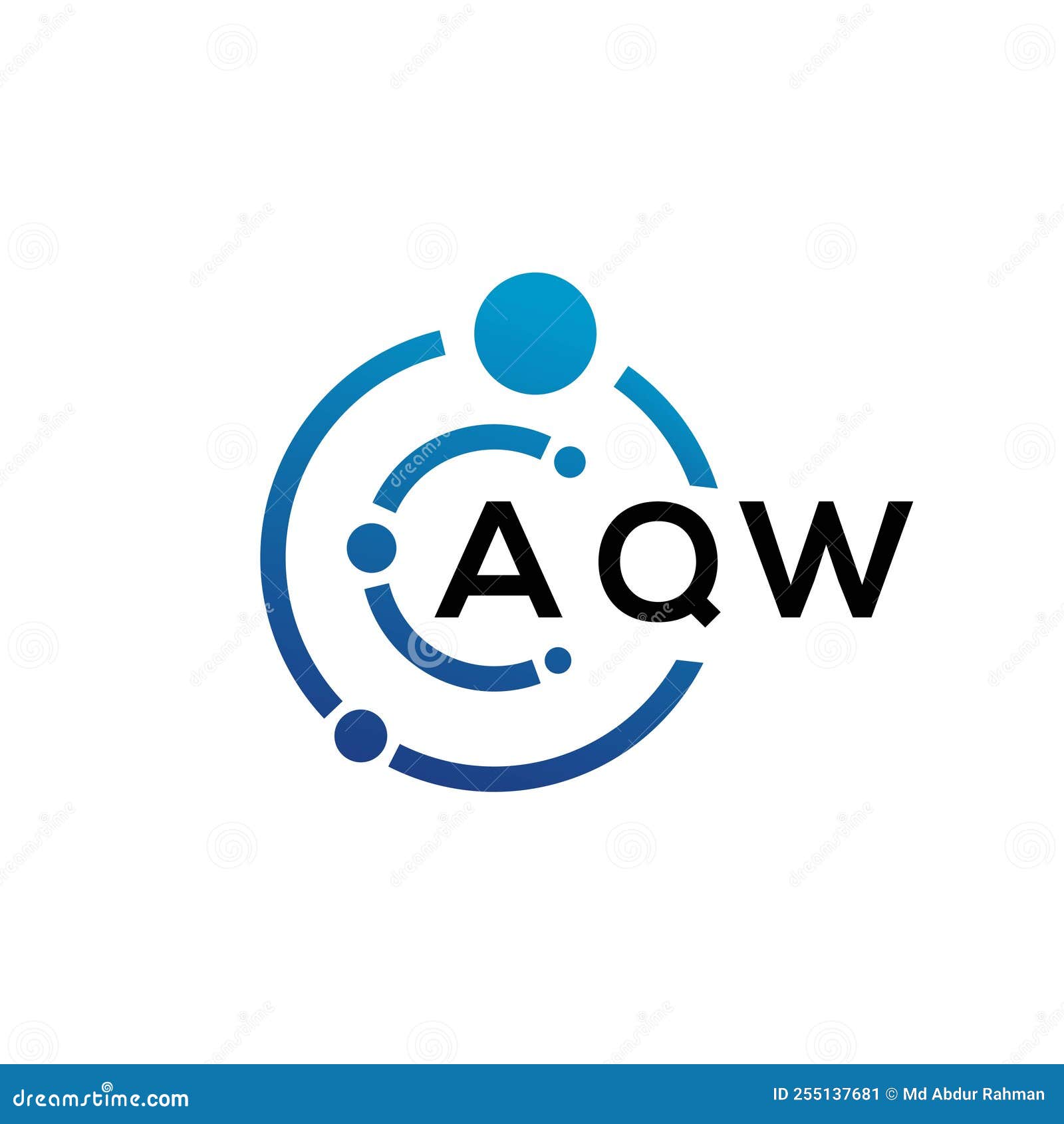 AQW Letter Logo Design on Black Background. AQW Creative Initials ...