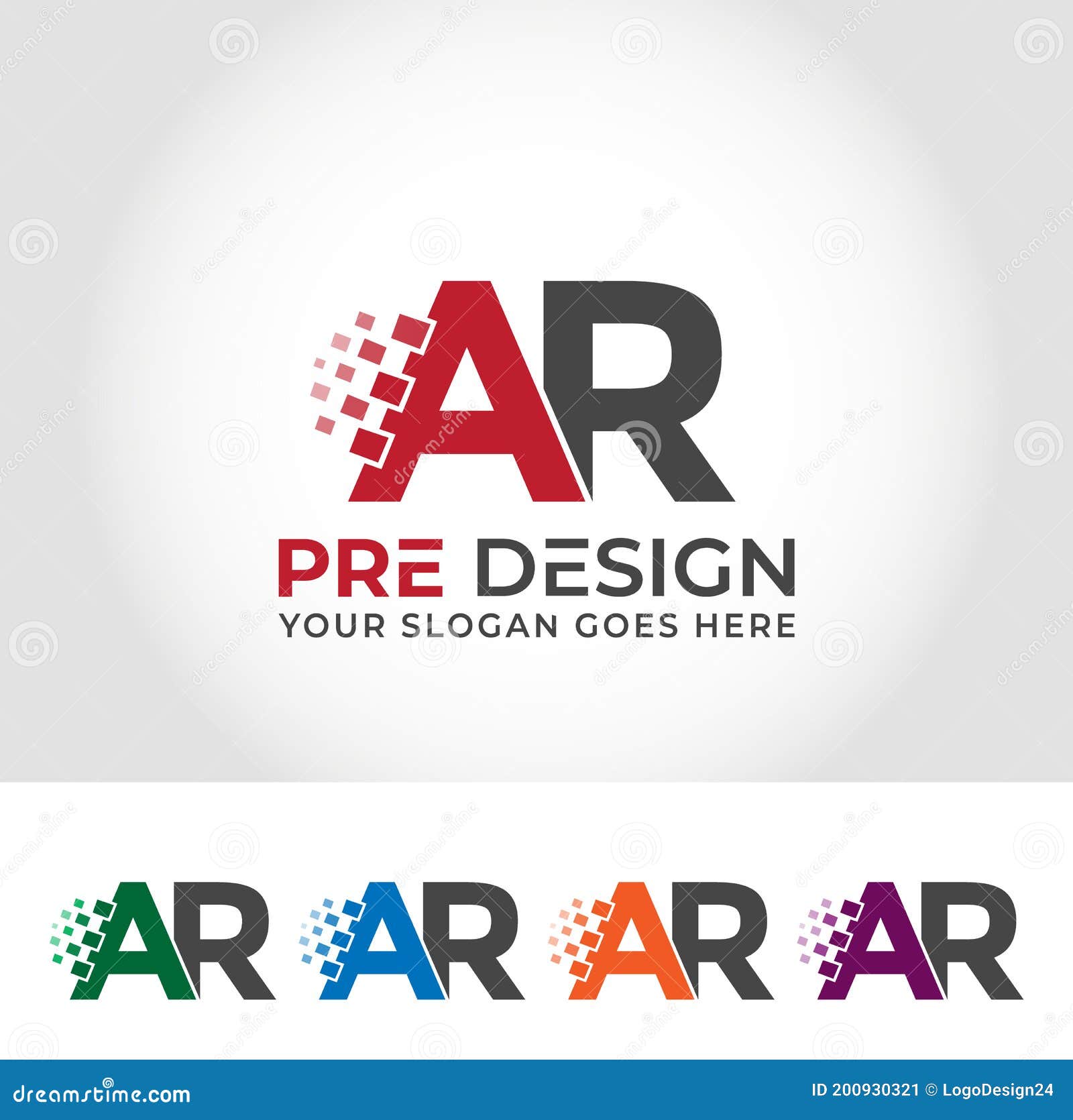 AR Alphabet Creative Logo Design Concept Stock Vector - Illustration of ...