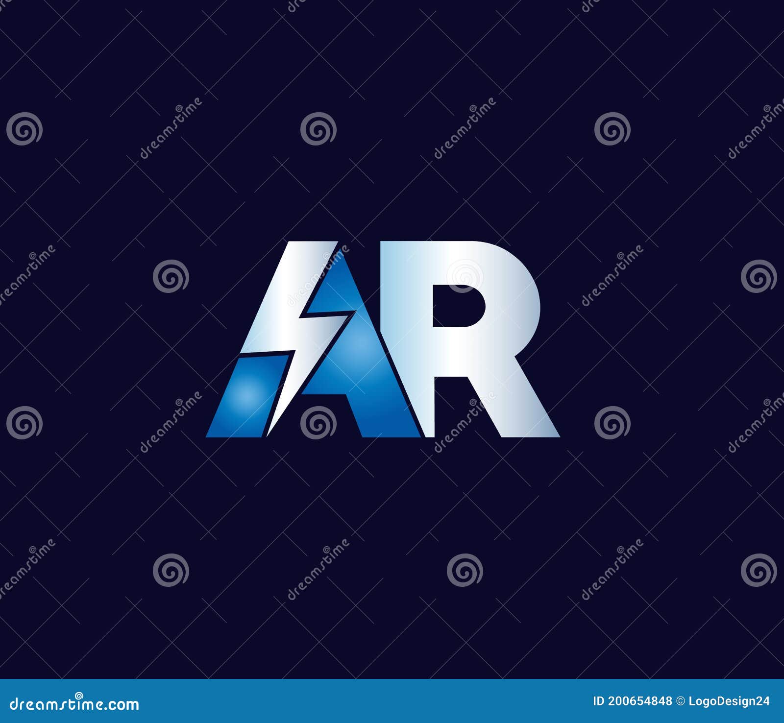 AR Alphabet Electric Logo Design Concept Stock Vector - Illustration of ...