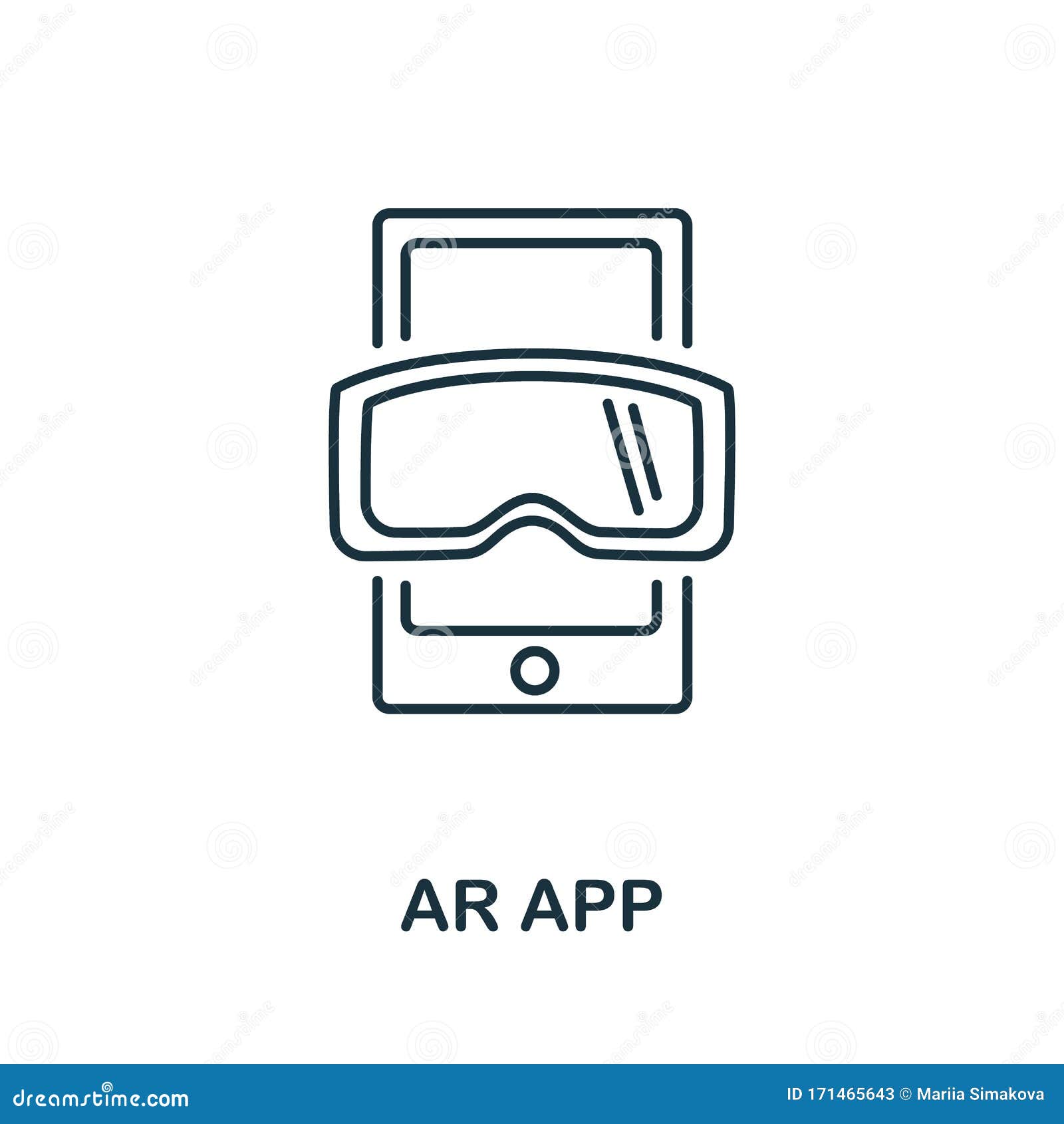 Ar App Icon from Augmented Reality Collection. Simple Line Element Ar ...