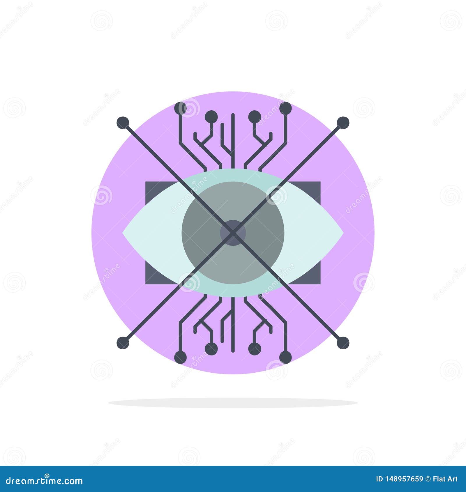 Ar, Augmentation, Cyber, Eye, Lens Flat Color Icon Vector Stock Vector ...